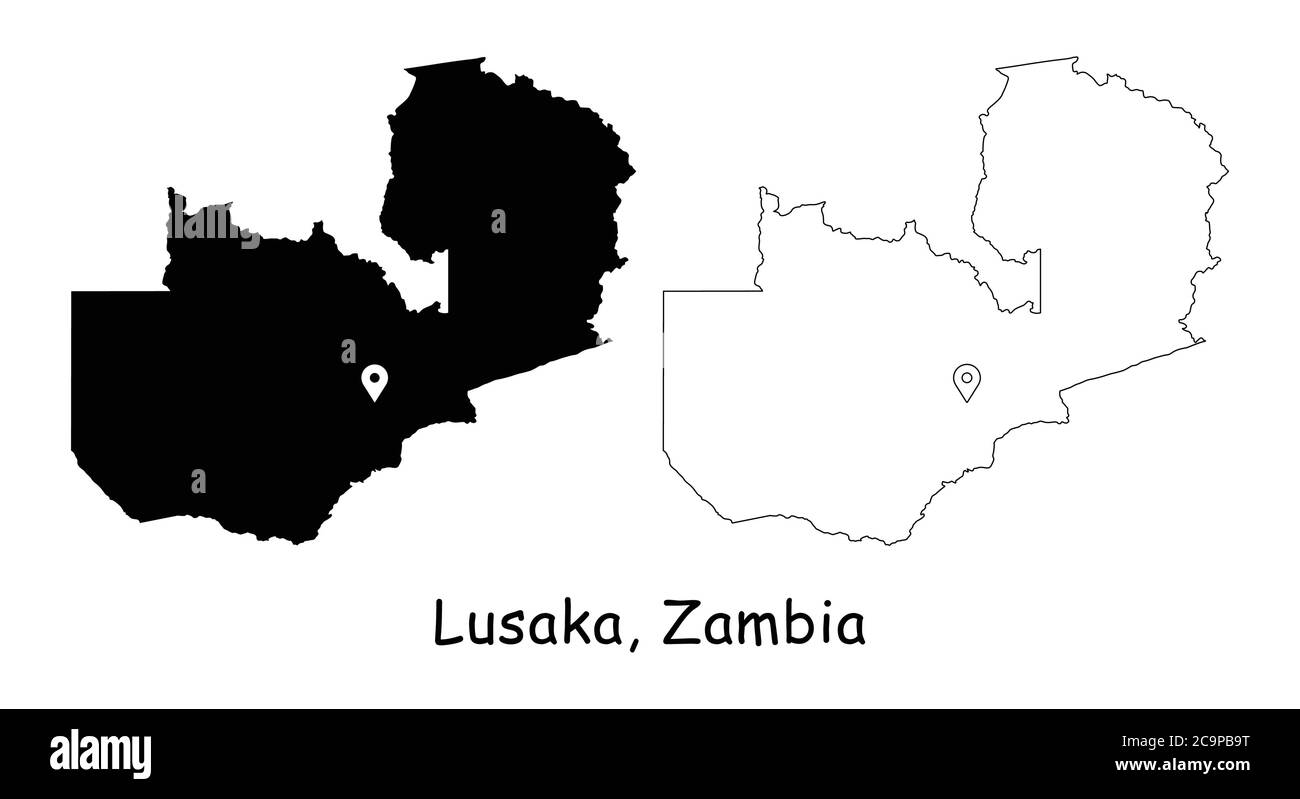 Lusaka, Zambia. Detailed Country Map with Location Pin on Capital City ...