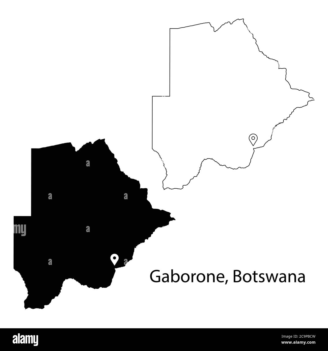 Outline map botswana Stock Vector Images - Alamy