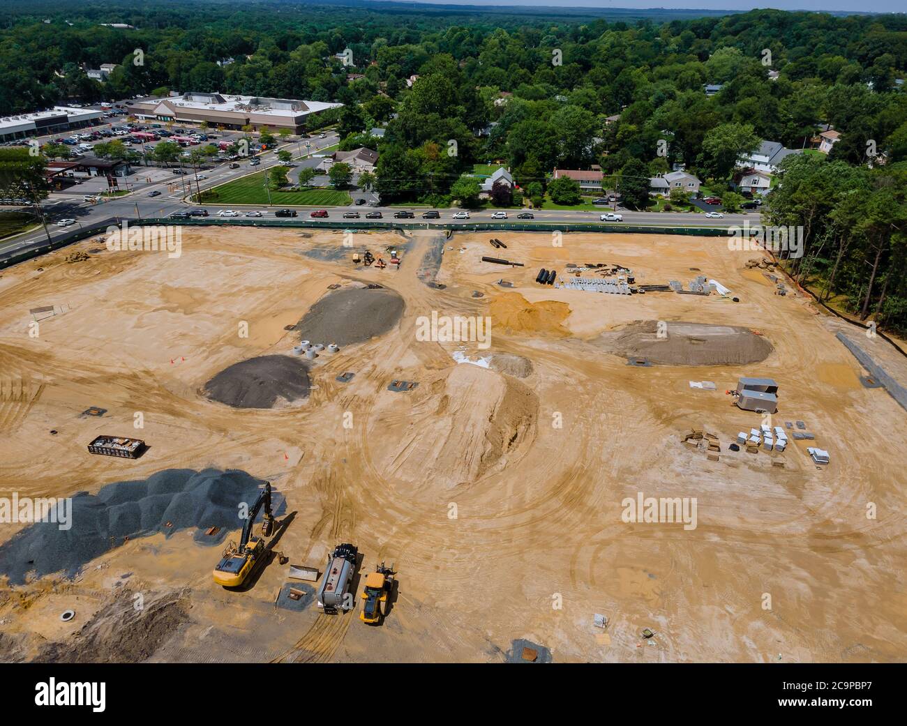 Preparation process in view of new residential construction works site ...