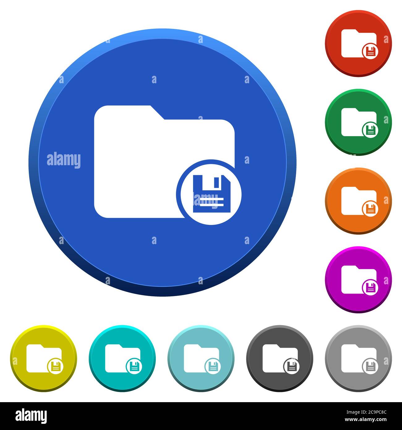 Save directory round color beveled buttons with smooth surfaces and ...