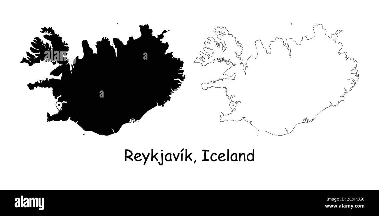 Reykjavík Iceland. Detailed Country Map with Location Pin on Capital ...