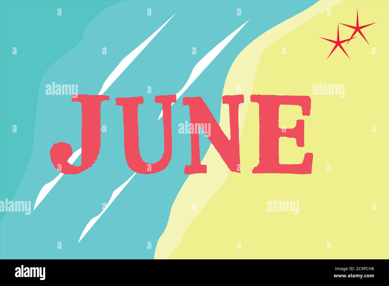 JUNE written over a summer background seen from above Stock Photo - Alamy