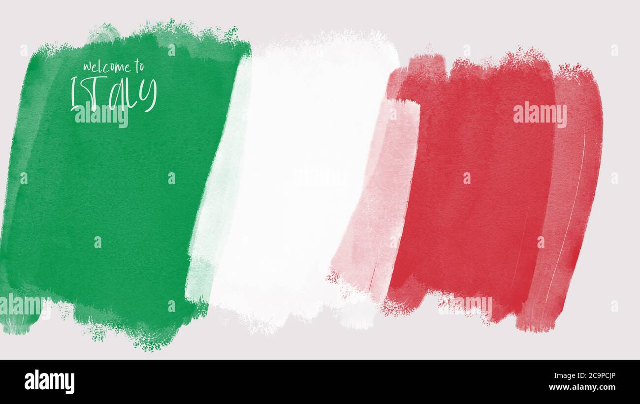 Watercolor illustration italy flag hi-res stock photography and images ...
