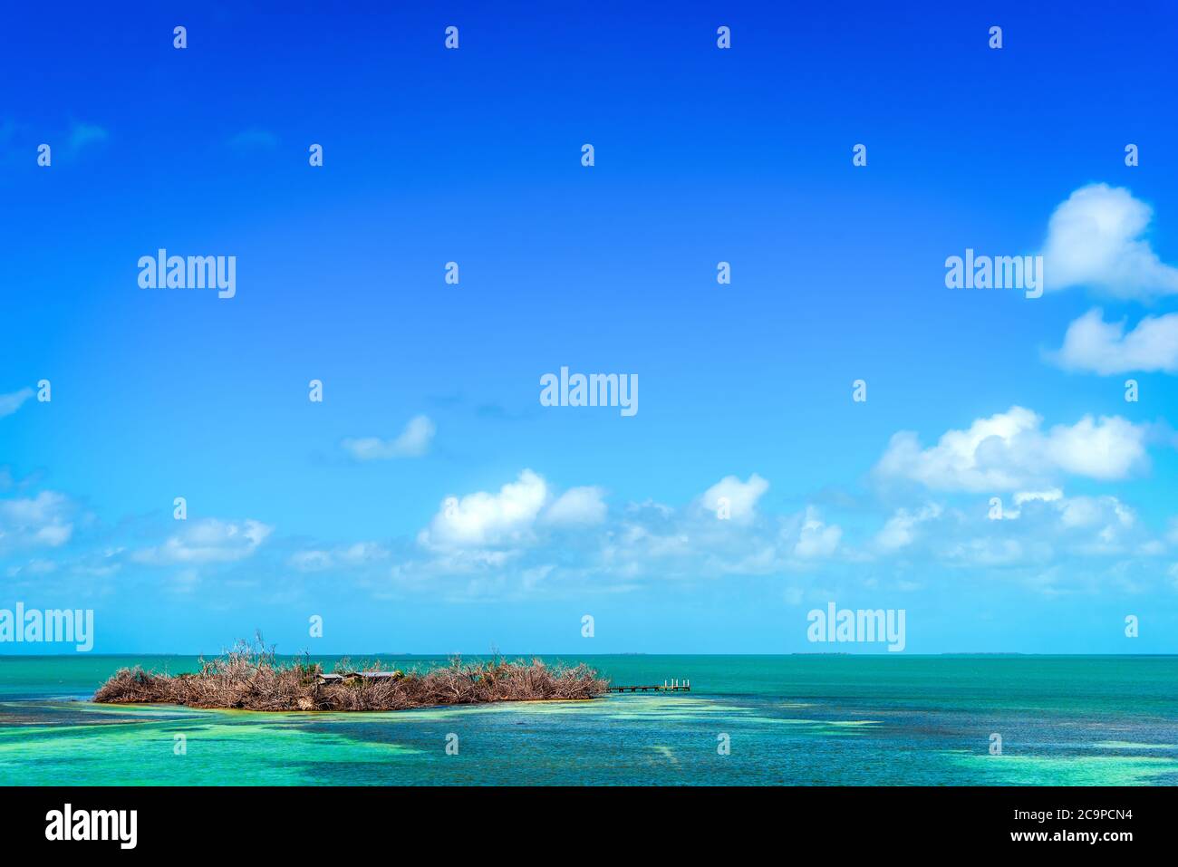Turquoise water and blue sky in Florida Keys, USA Stock Photo - Alamy