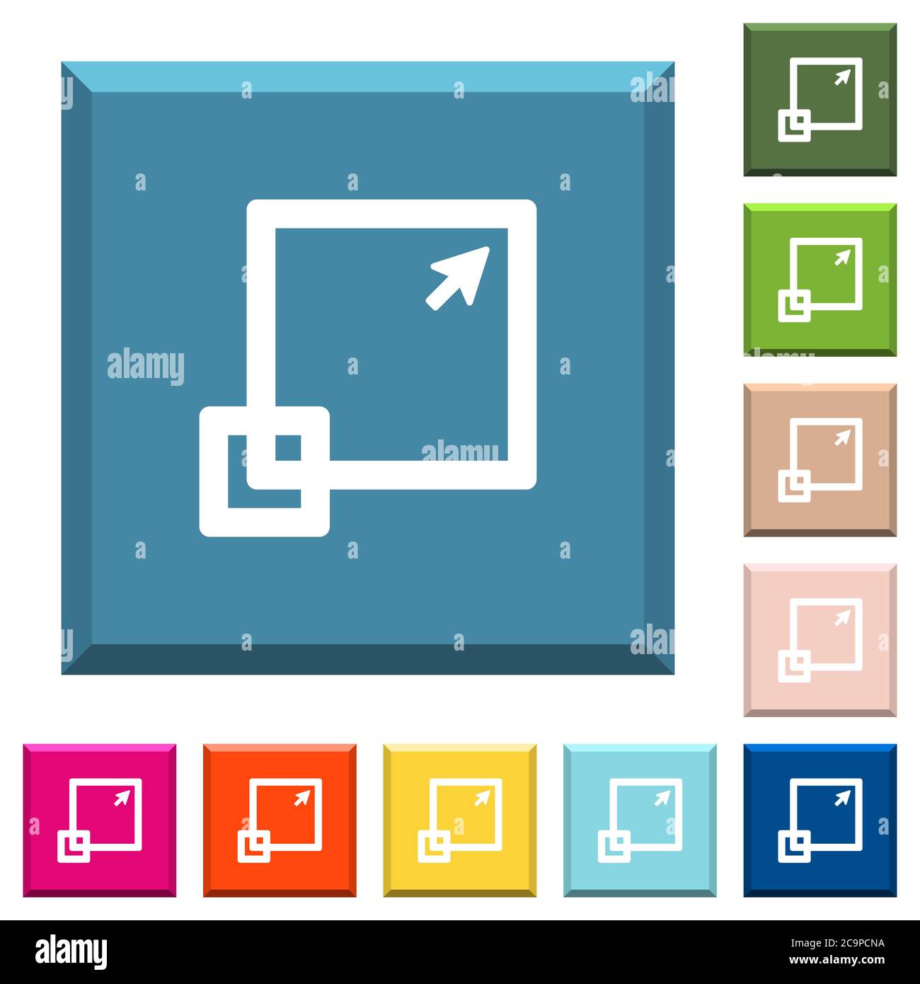 Maximize window white icons on edged square buttons in various trendy ...