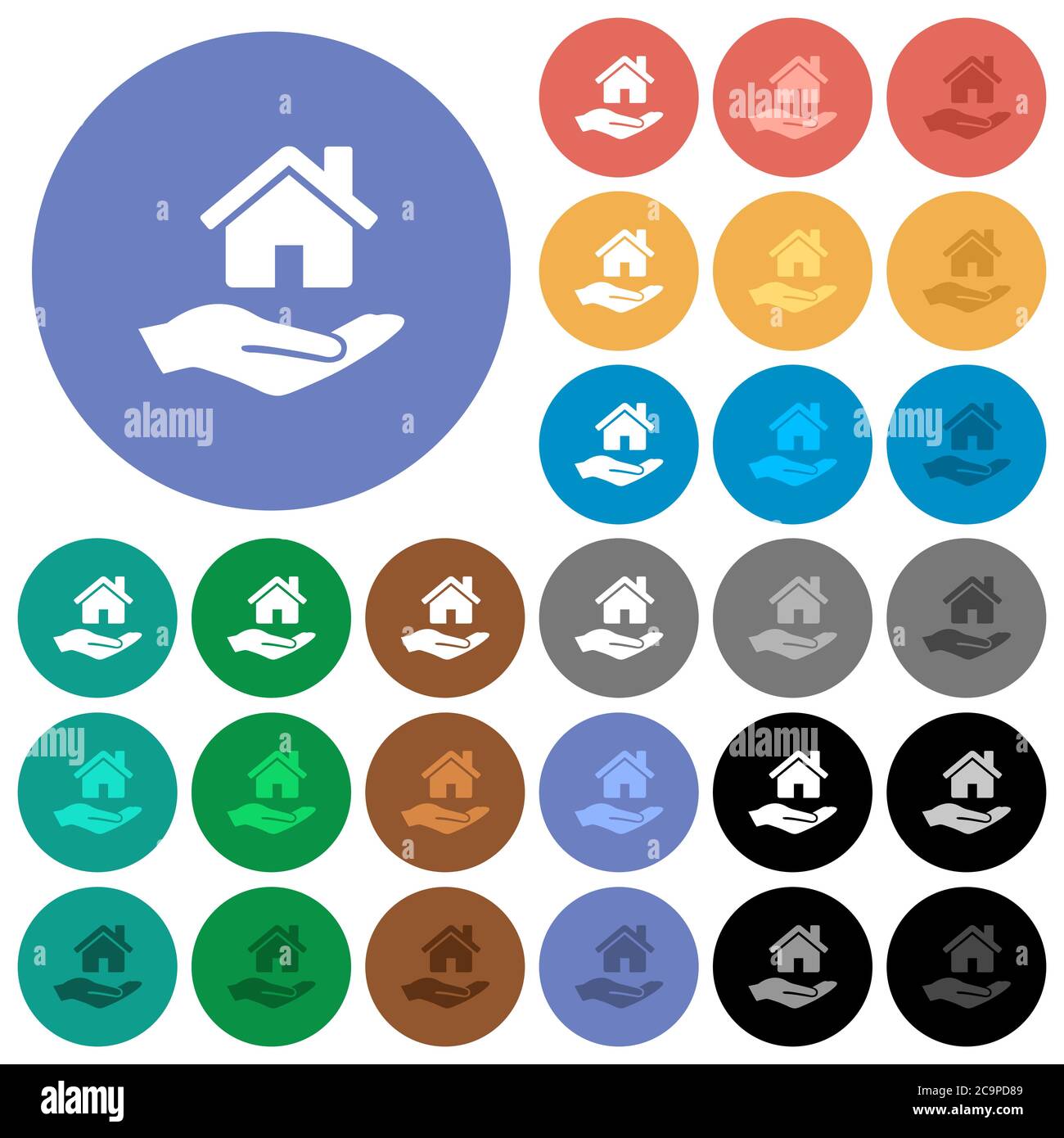 Home insurance multi colored flat icons on round backgrounds. Included ...
