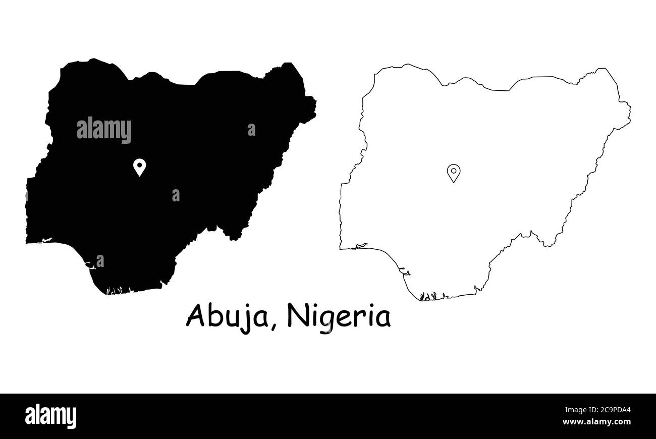 Abuja, Nigeria. Detailed Country Map with Location Pin on Capital City ...