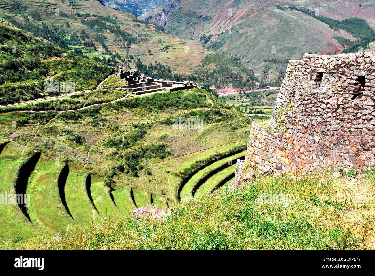 Landscape in Pisac in the Urubamba valley in Cusco, Peru Stock Photo ...