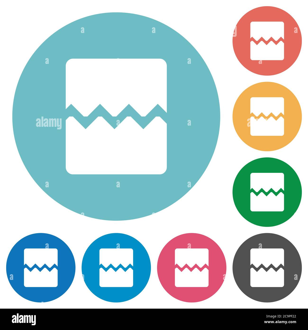 Page break flat white icons on round color backgrounds Stock Vector ...