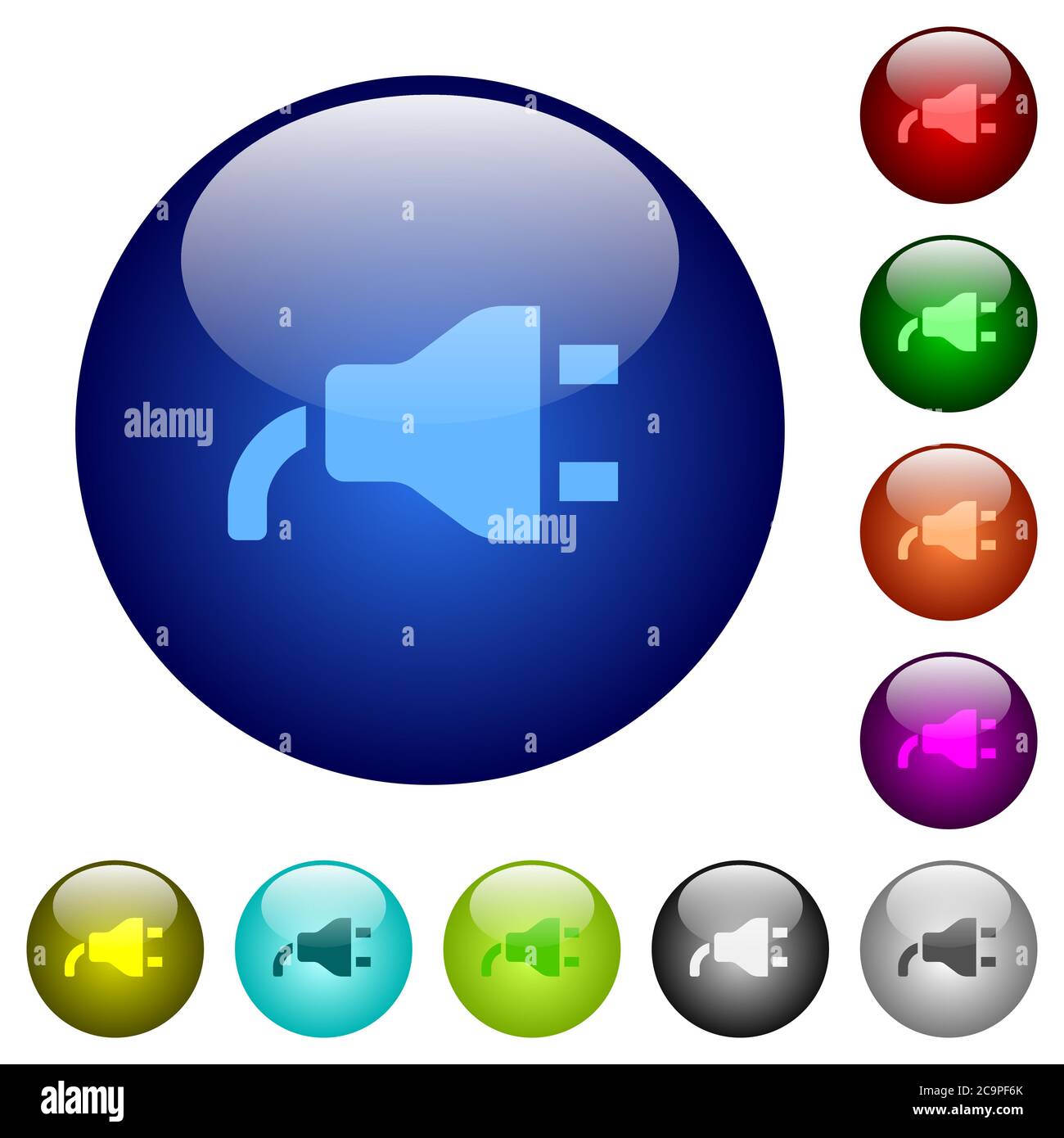 Power plug icons on round color glass buttons Stock Vector Image & Art ...