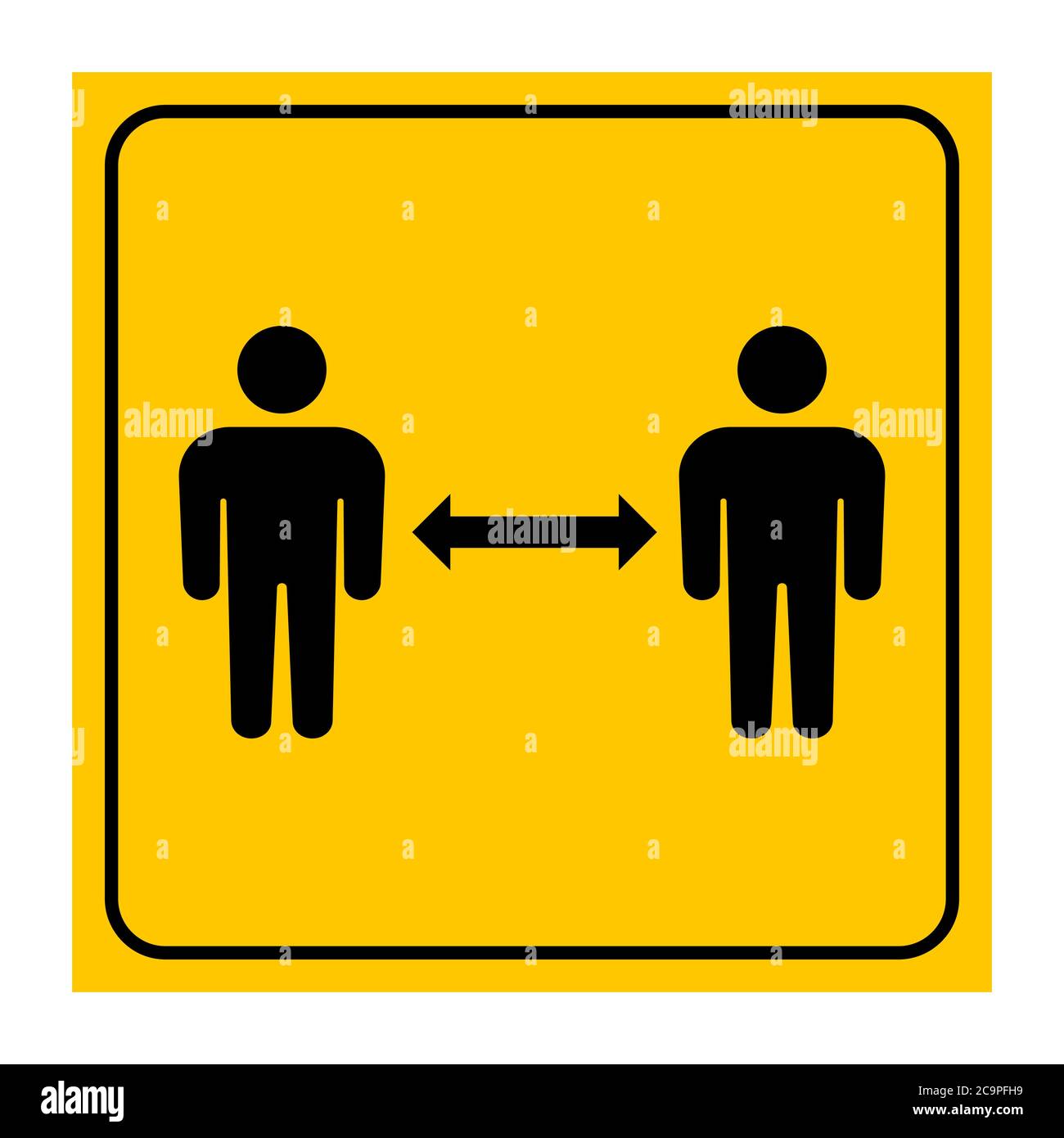 Social Distancing Keep Your Distance icon sign on white background ...