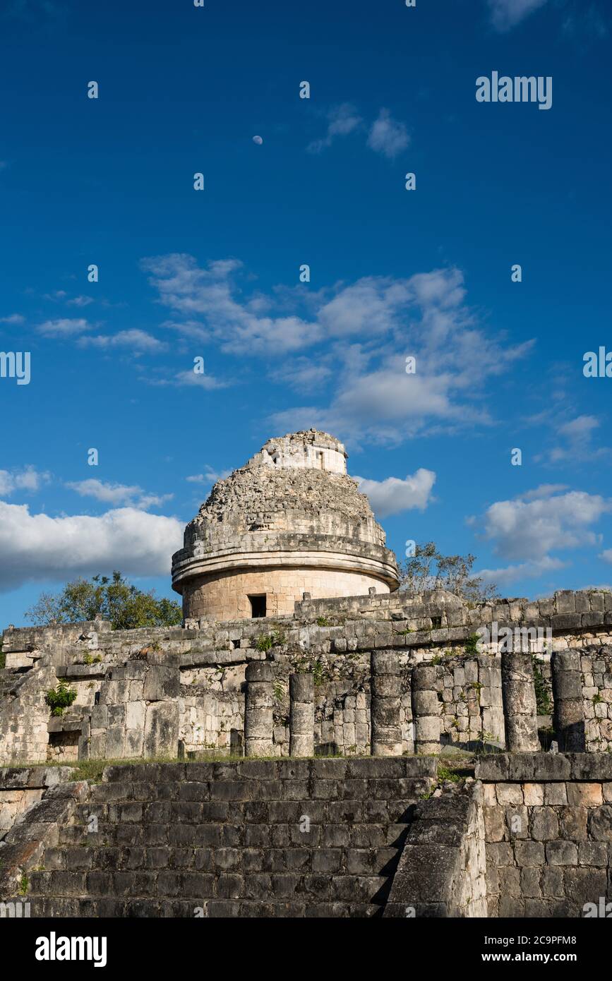 The Caracol or the Observatory in the ruins of the great Mayan city of ...