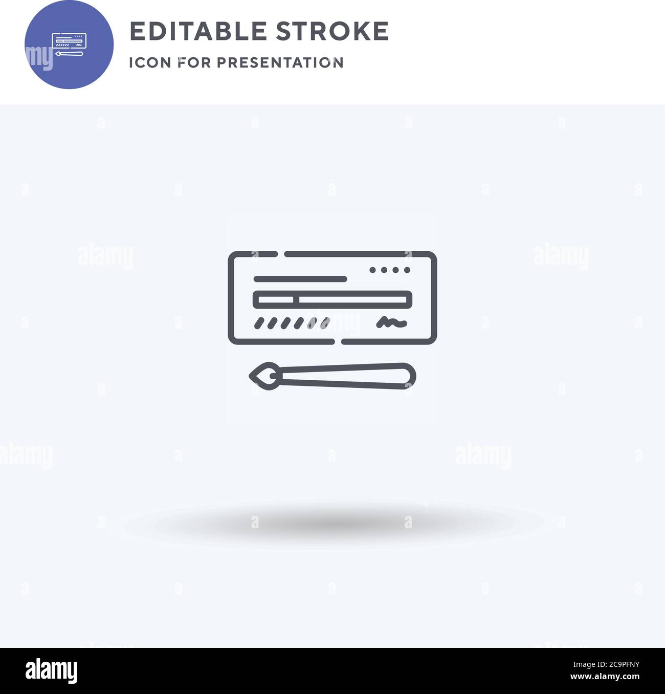 Cheque icon vector, filled flat sign, solid pictogram isolated on white ...