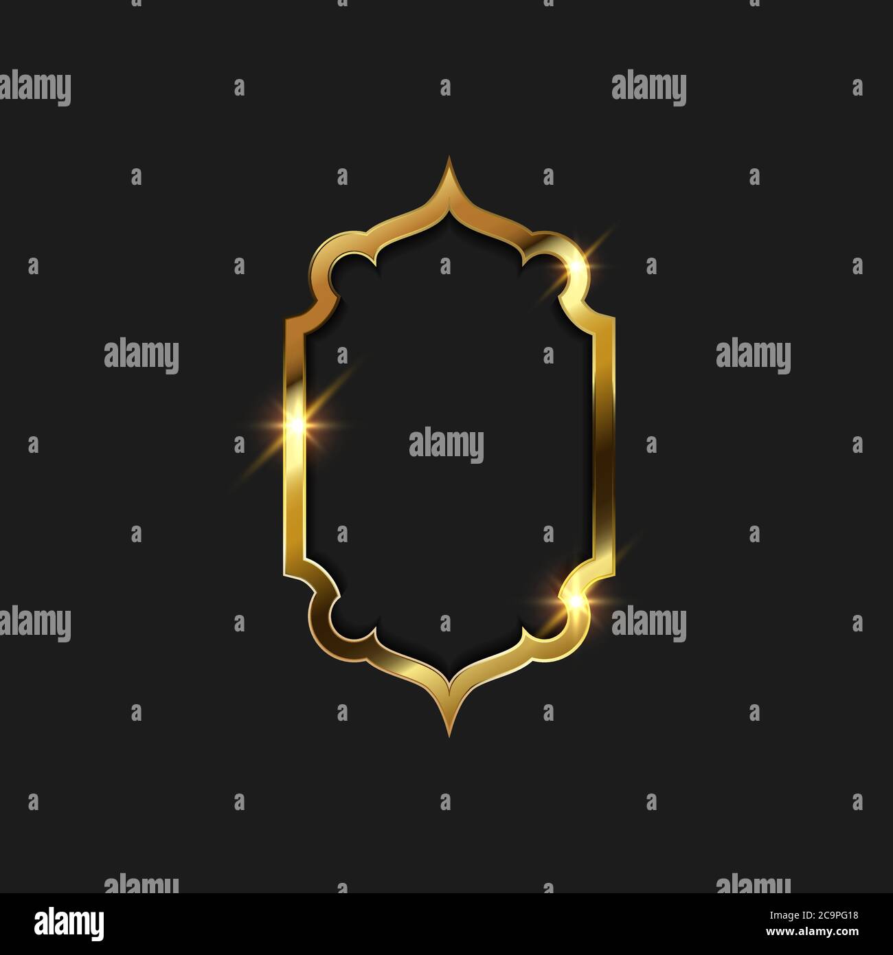 Gold frame border vector illustration design template Stock Vector ...