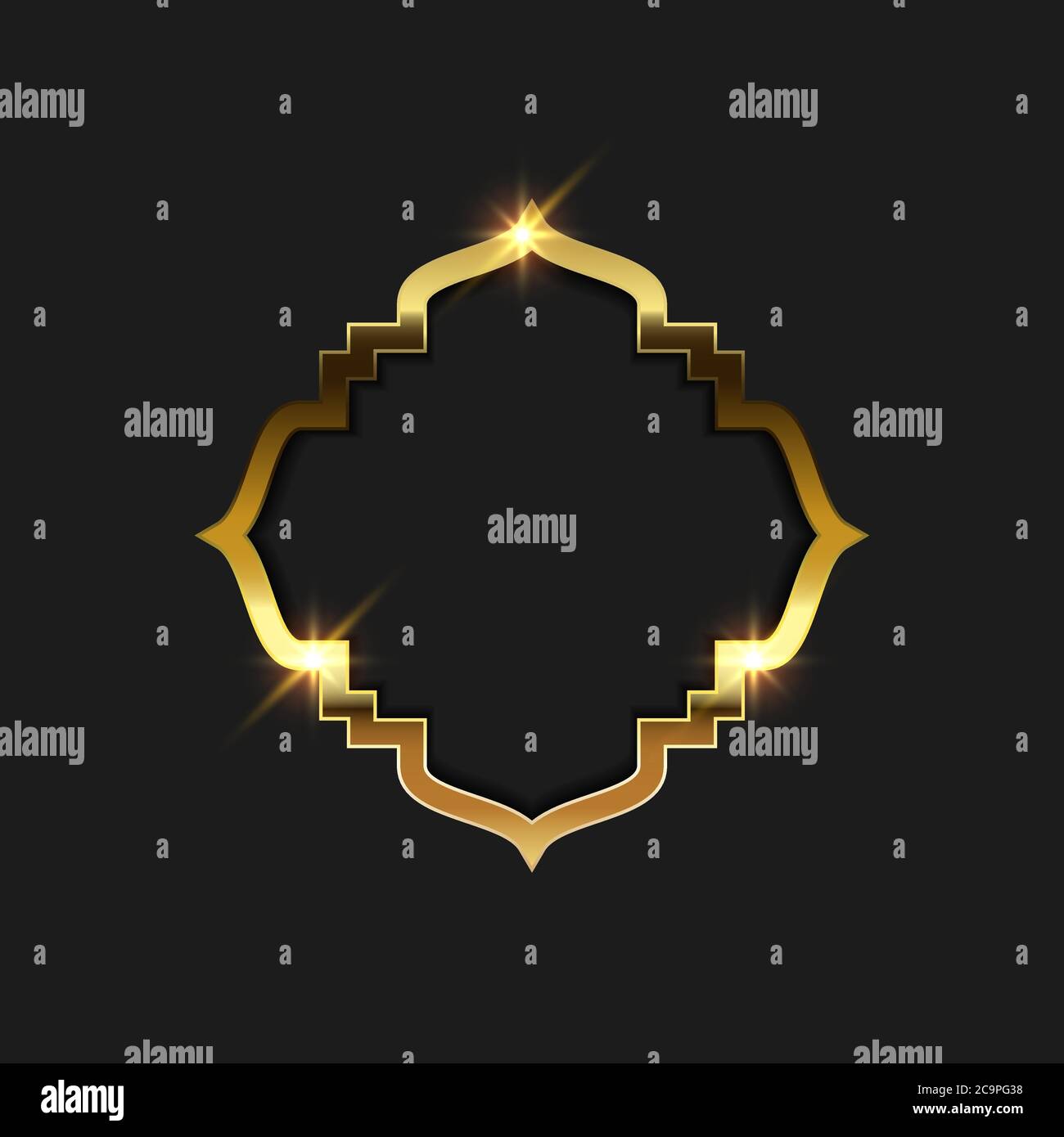 Gold frame border vector illustration design template Stock Vector ...