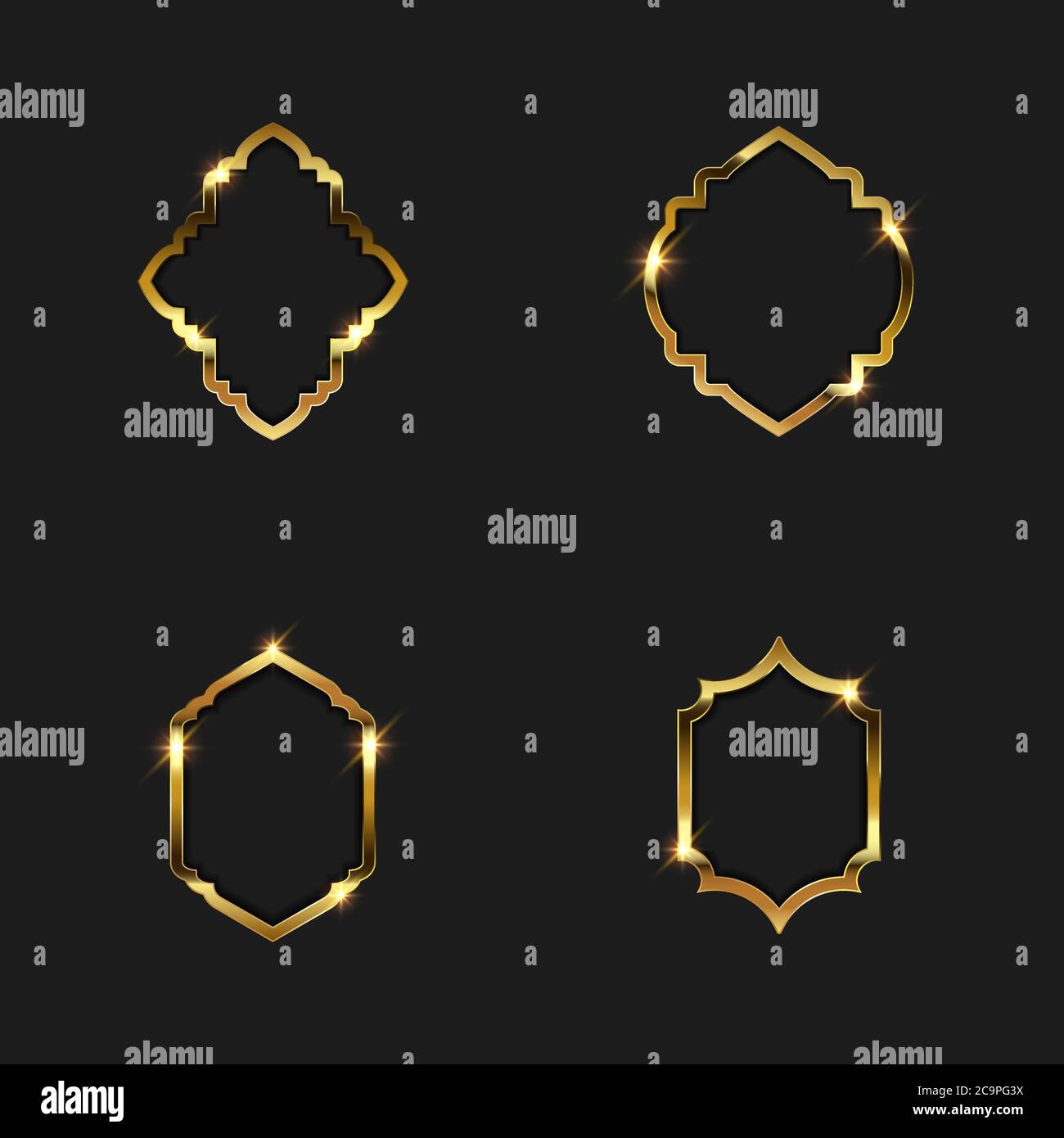 Gold frame border vector illustration design template Stock Vector ...