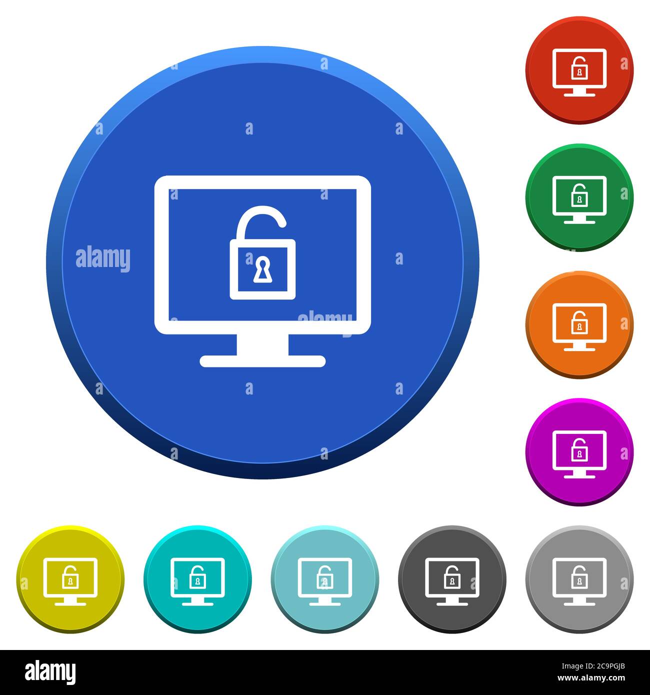 Unlock screen round color beveled buttons with smooth surfaces and flat ... Unlock screen round color beveled buttons with smooth surfaces and flat ...