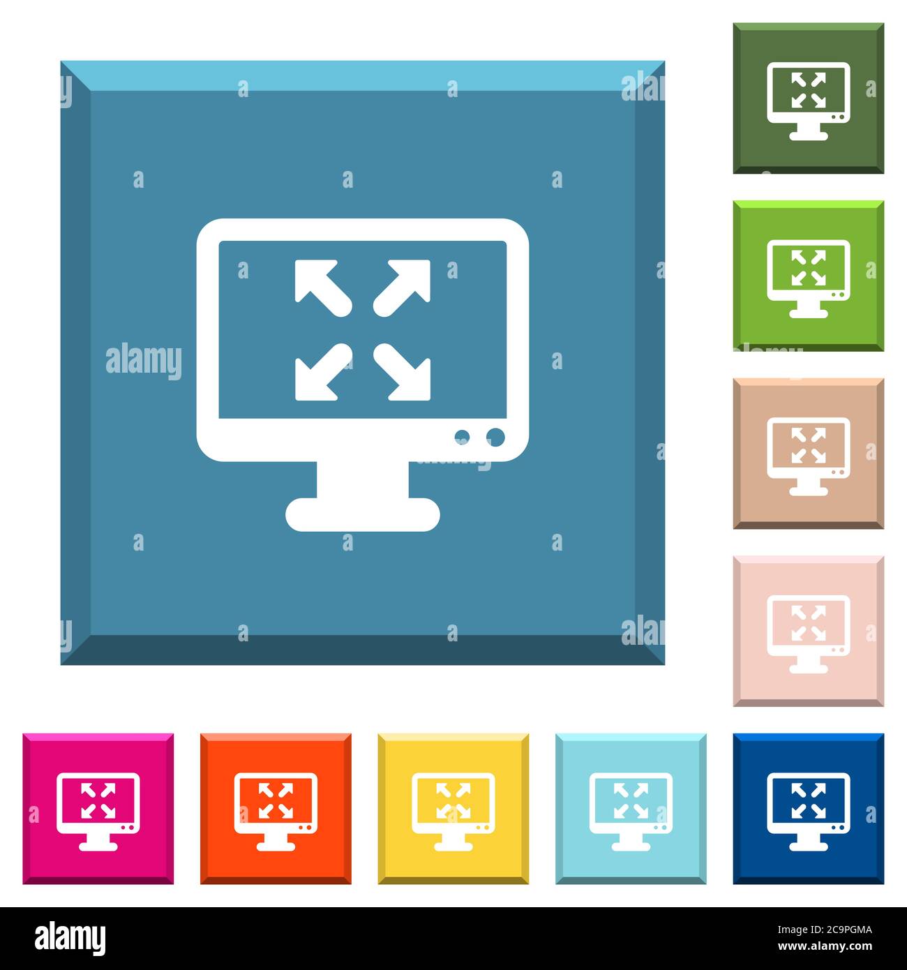 Change to fullscreen view white icons on edged square buttons in ...