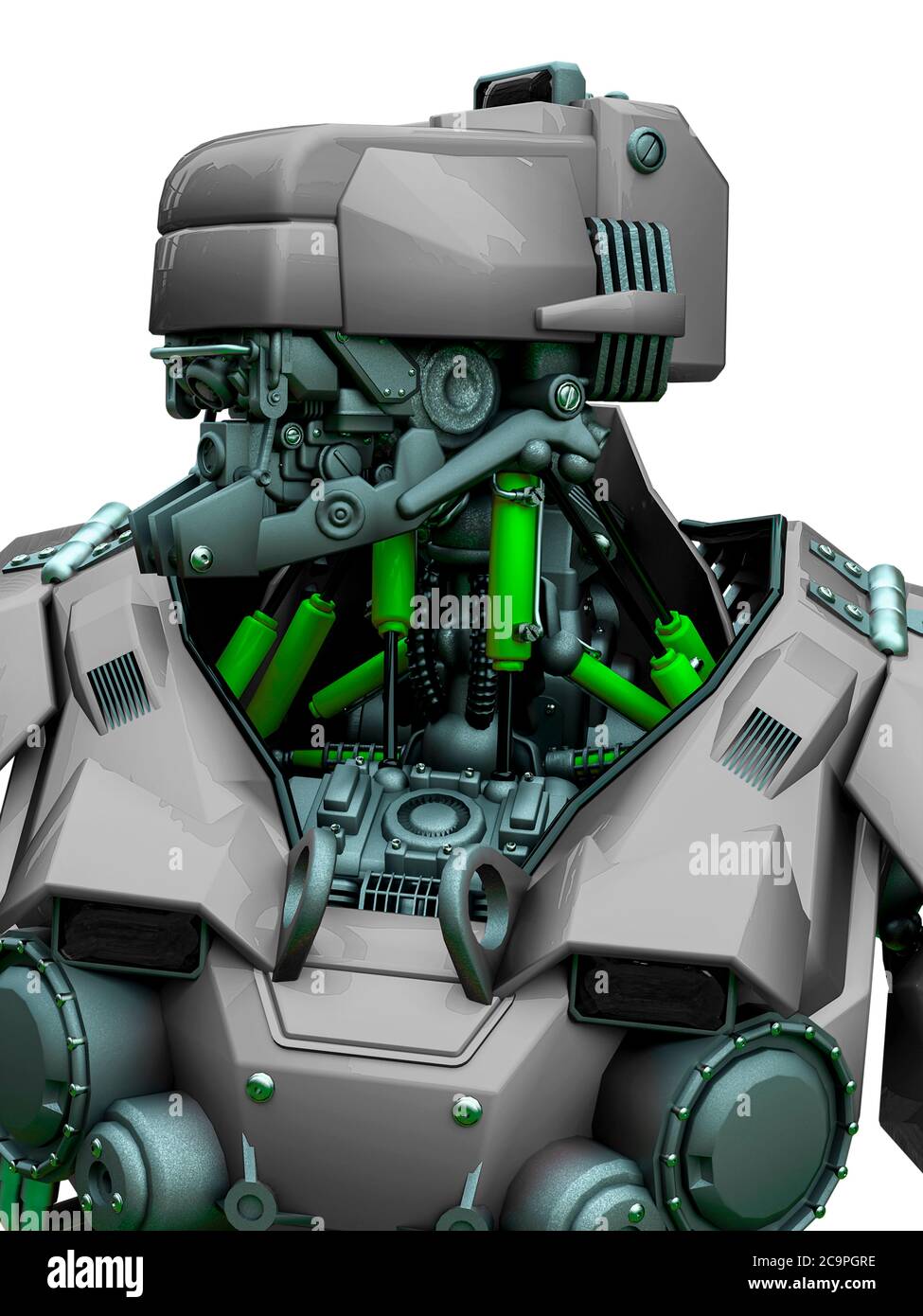 mechanical soldier id portrait, 3d illustration Stock Photo - Alamy