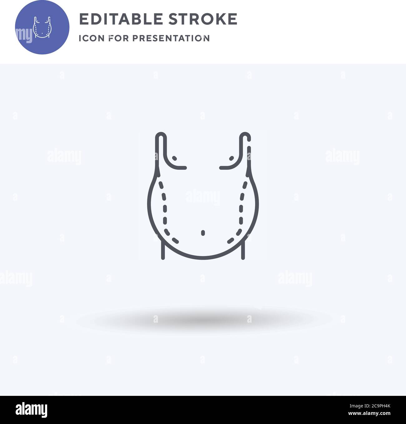 Belly icon vector, filled flat sign, solid pictogram isolated on white ...