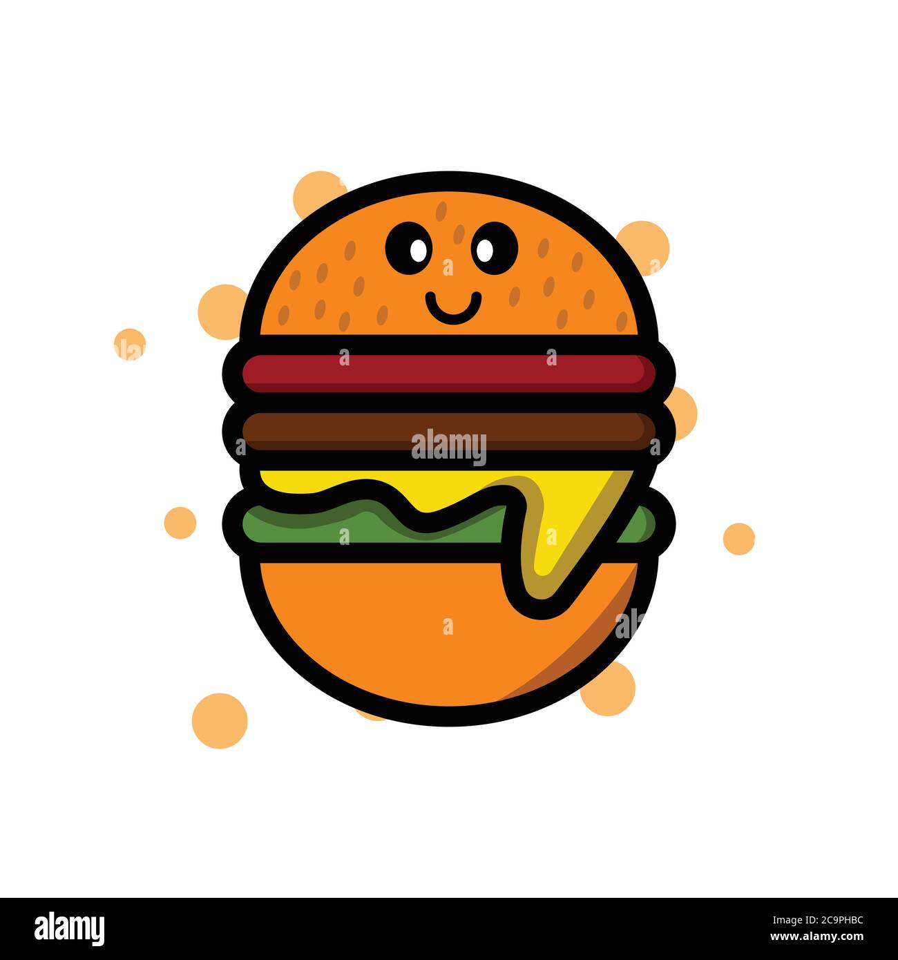 Burger cartoon character. design template vector Stock Vector Image ...