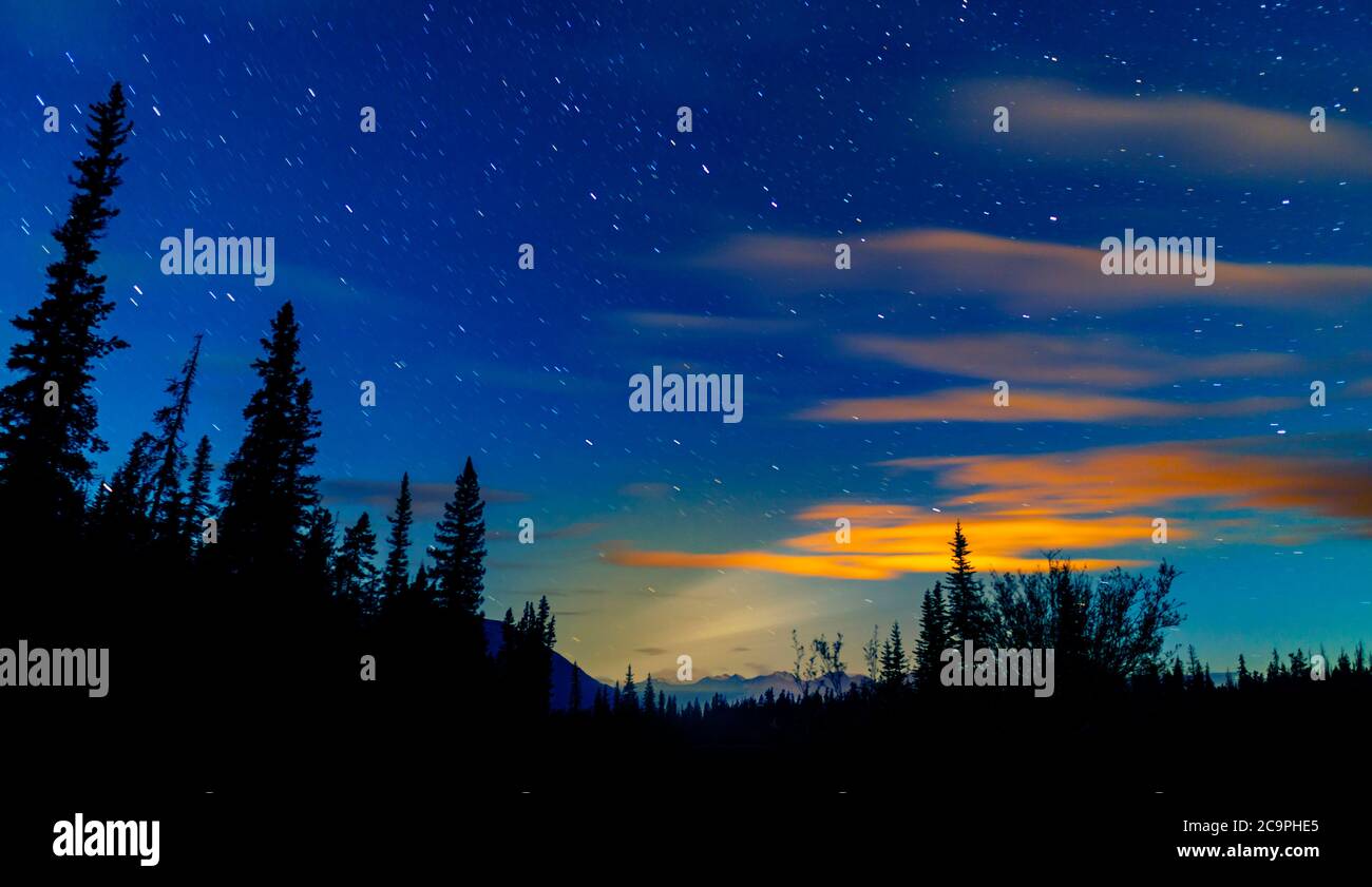 Starry Sky Before Dawn In Summer Fall Stock Photo - Alamy