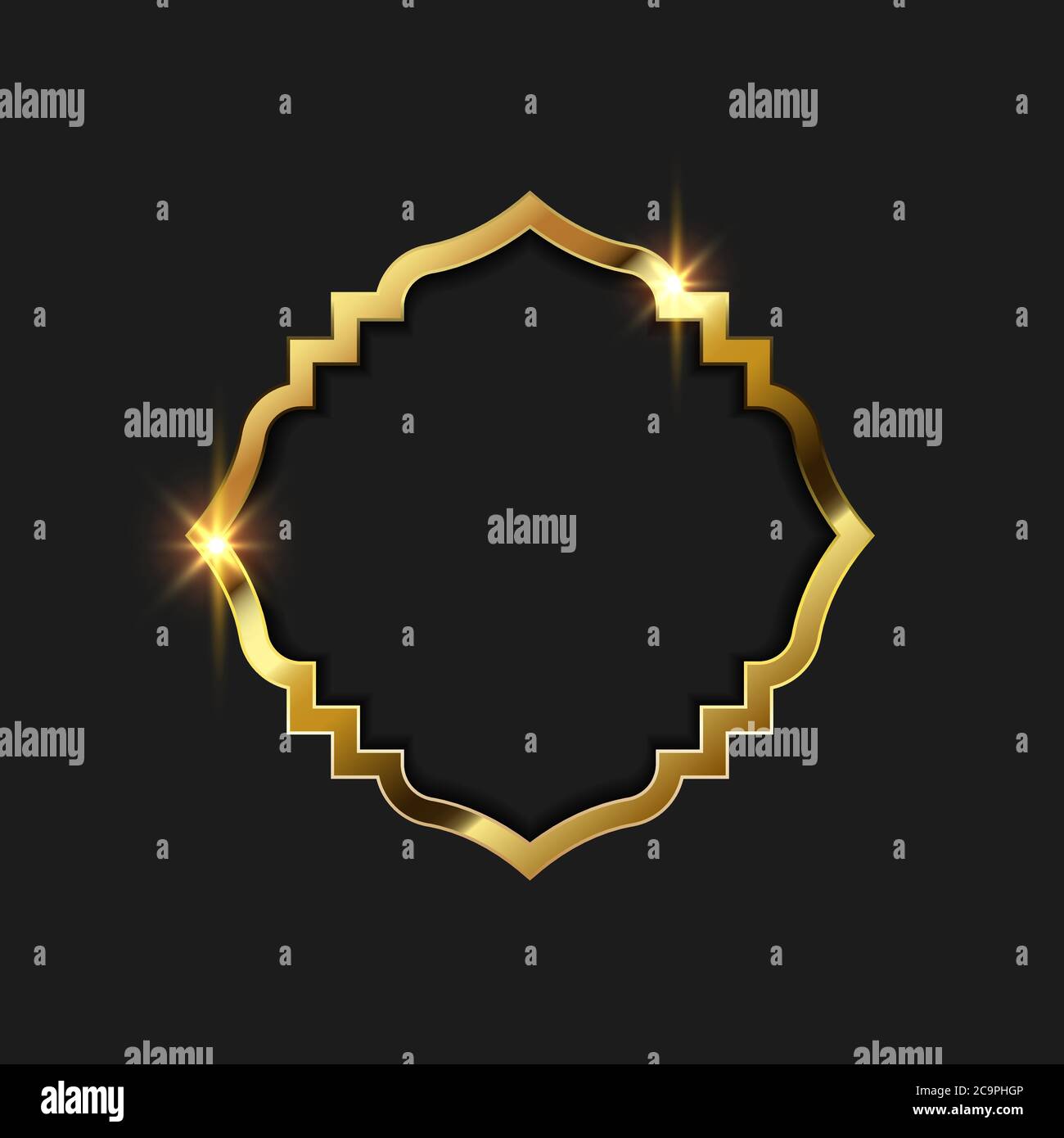 Gold frame border vector illustration design template Stock Vector ...