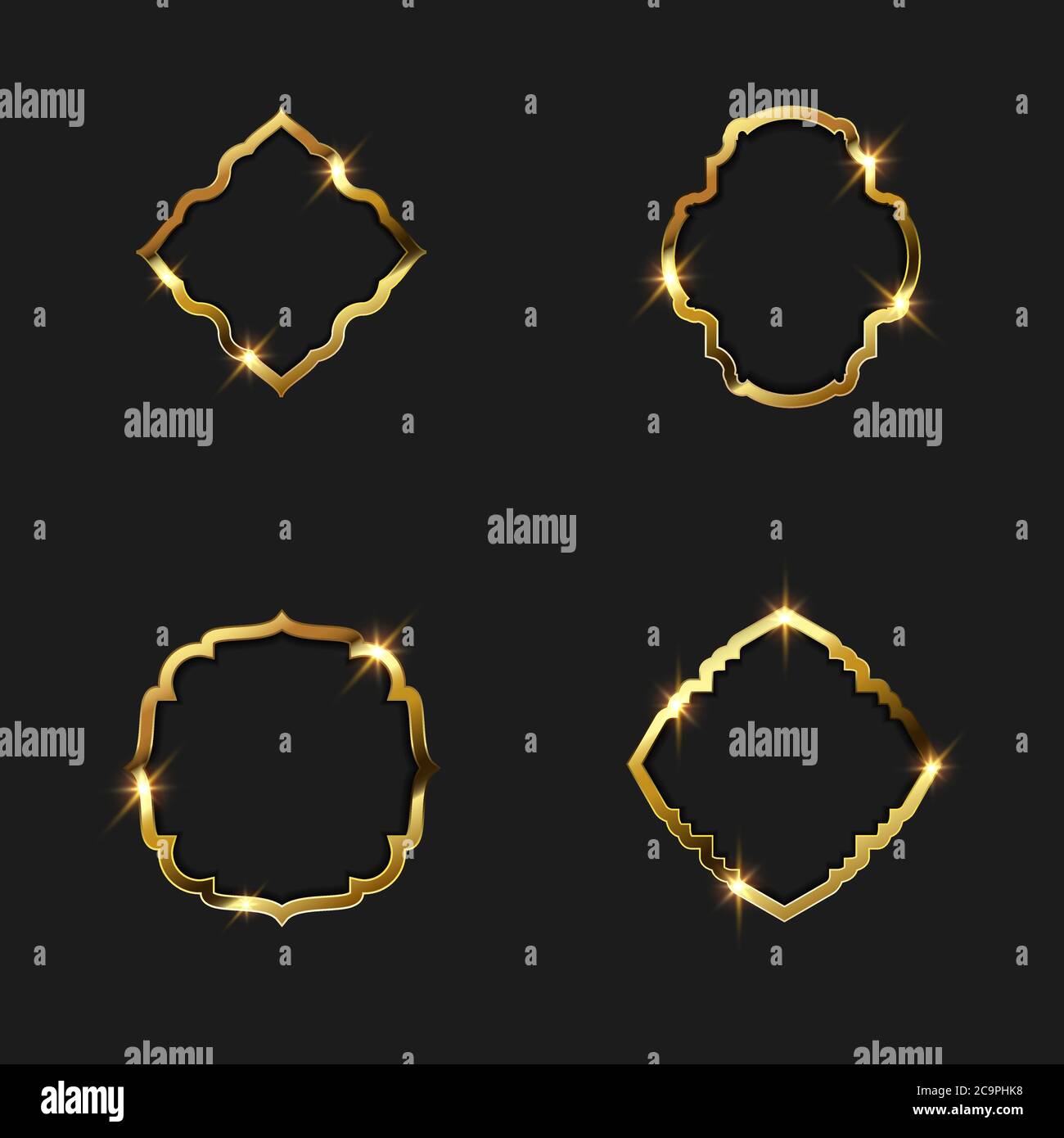 Gold frame border vector illustration design template Stock Vector ...