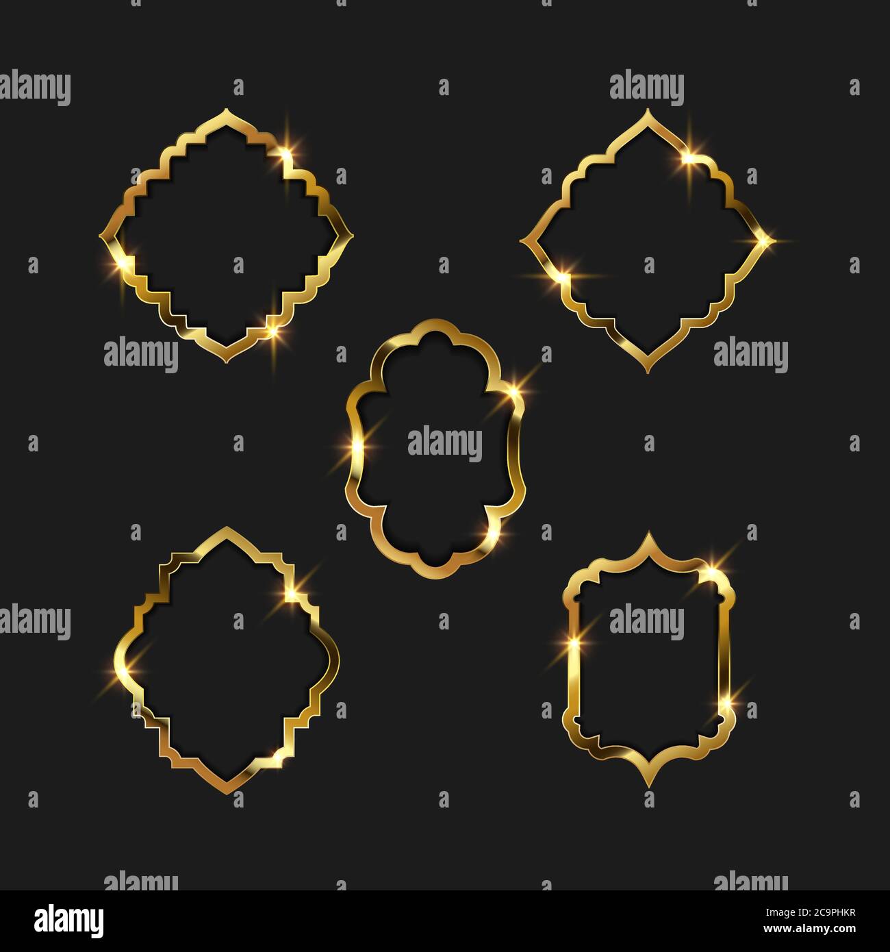 Gold frame border vector illustration design template Stock Vector ...