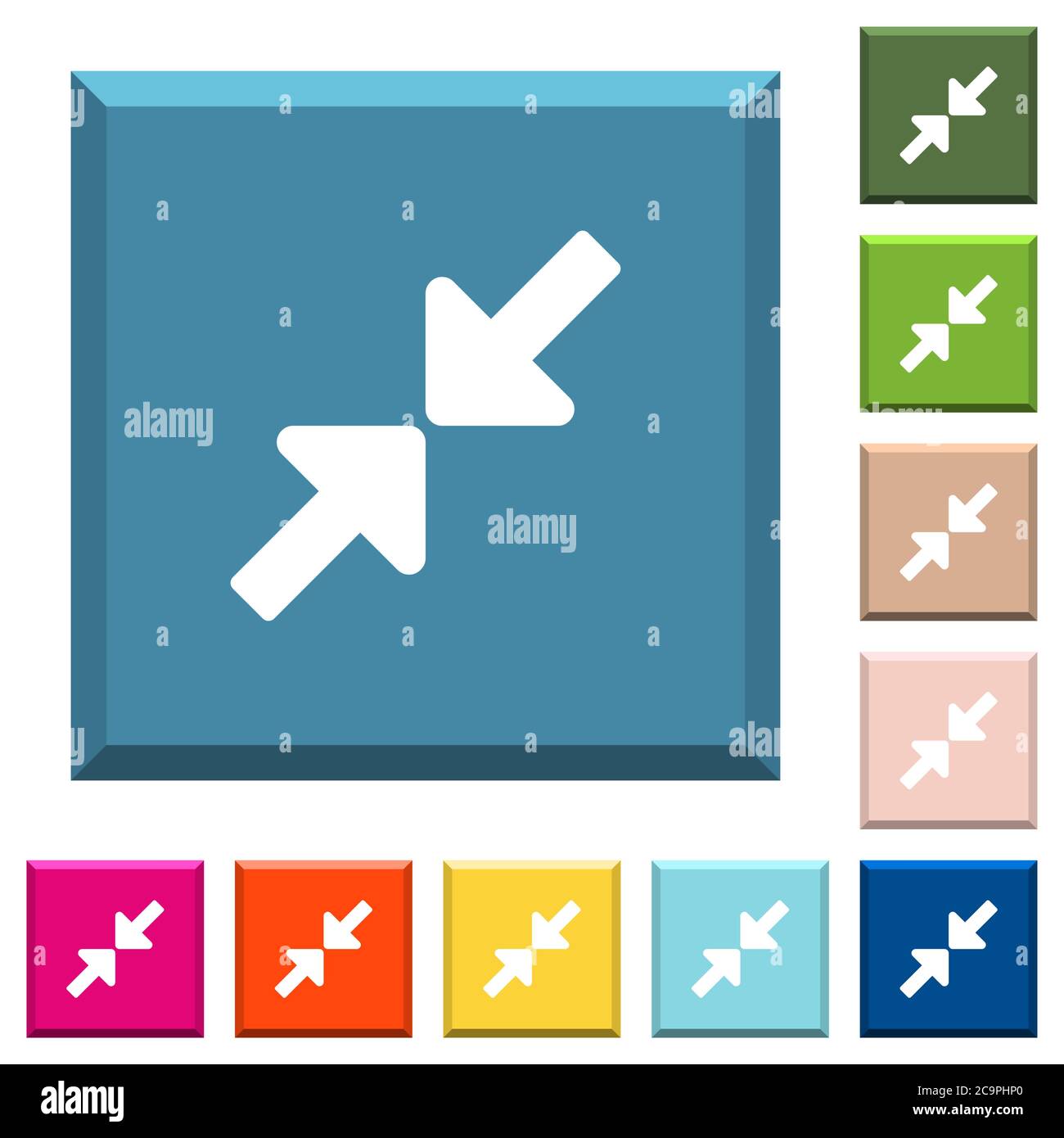 Resize small white icons on edged square buttons in various trendy ...
