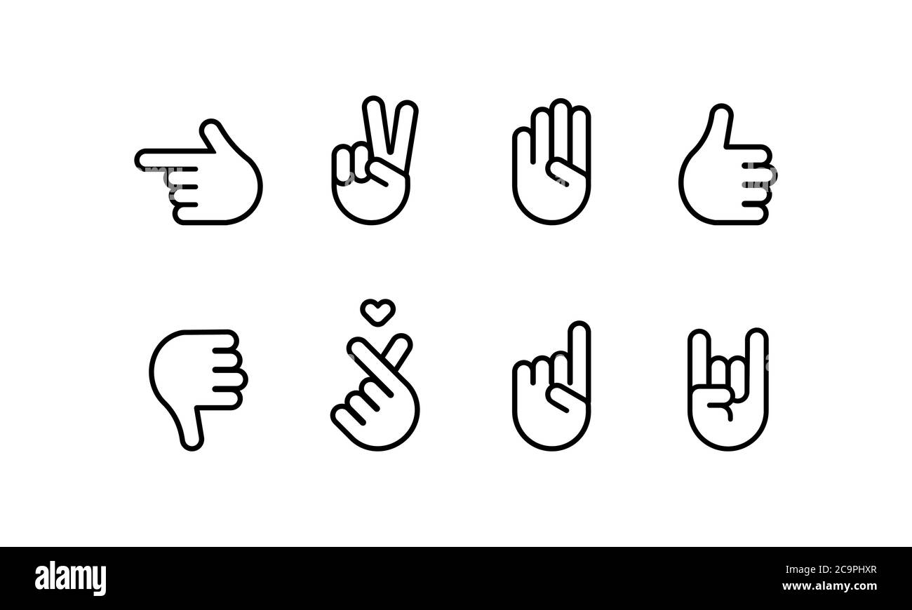 Various gestures of human hands set. Elements for web, infographic ...