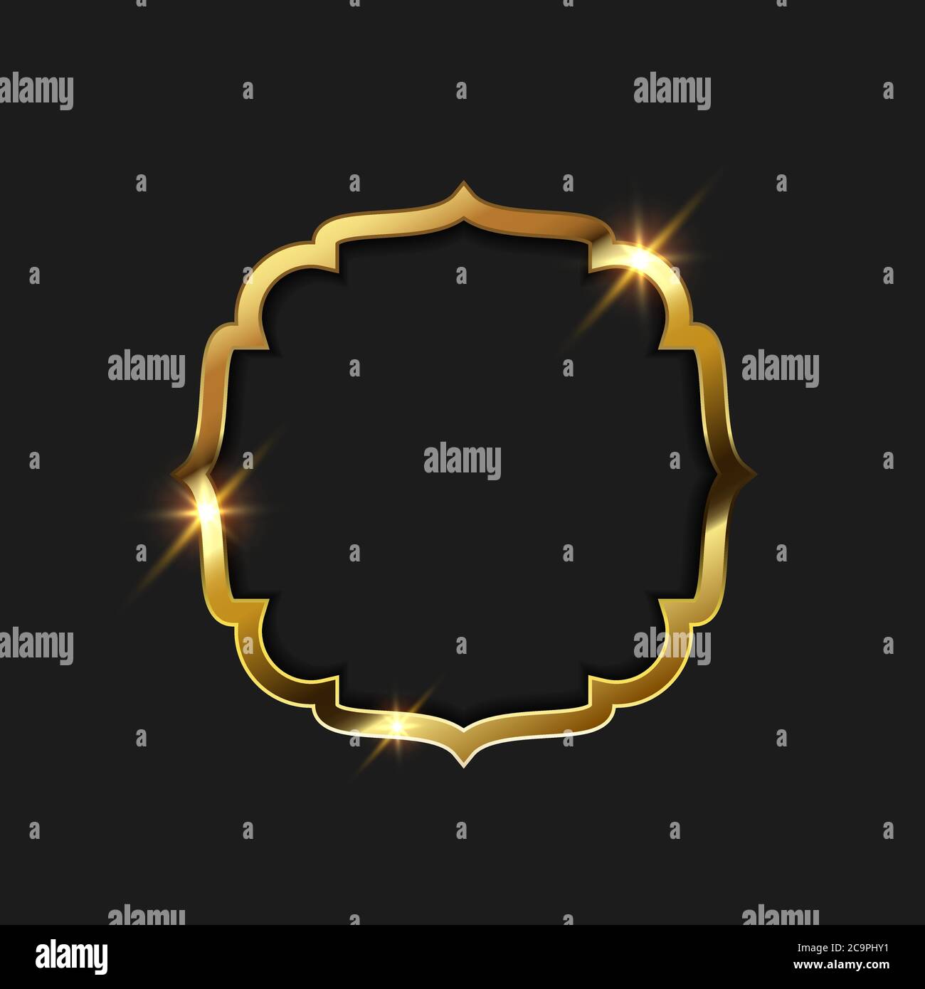 Gold frame border vector illustration design template Stock Vector ...
