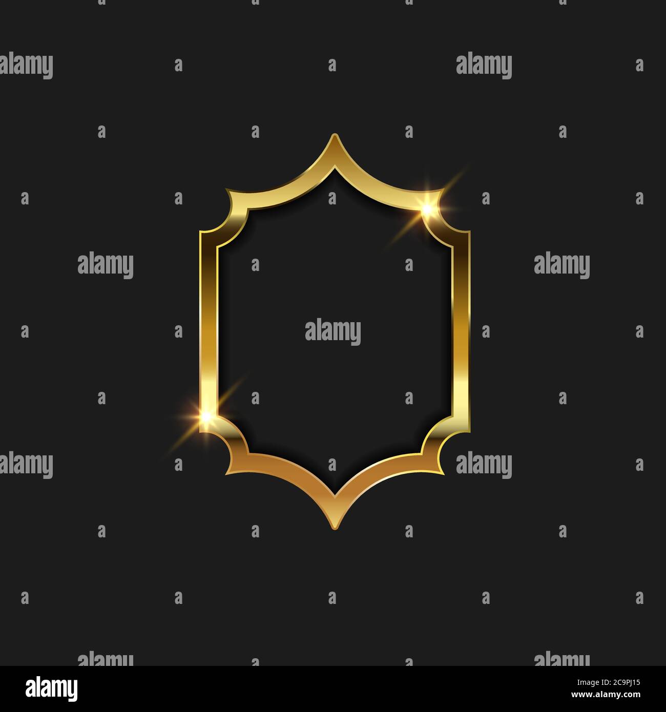 Gold frame border vector illustration design template Stock Vector ...