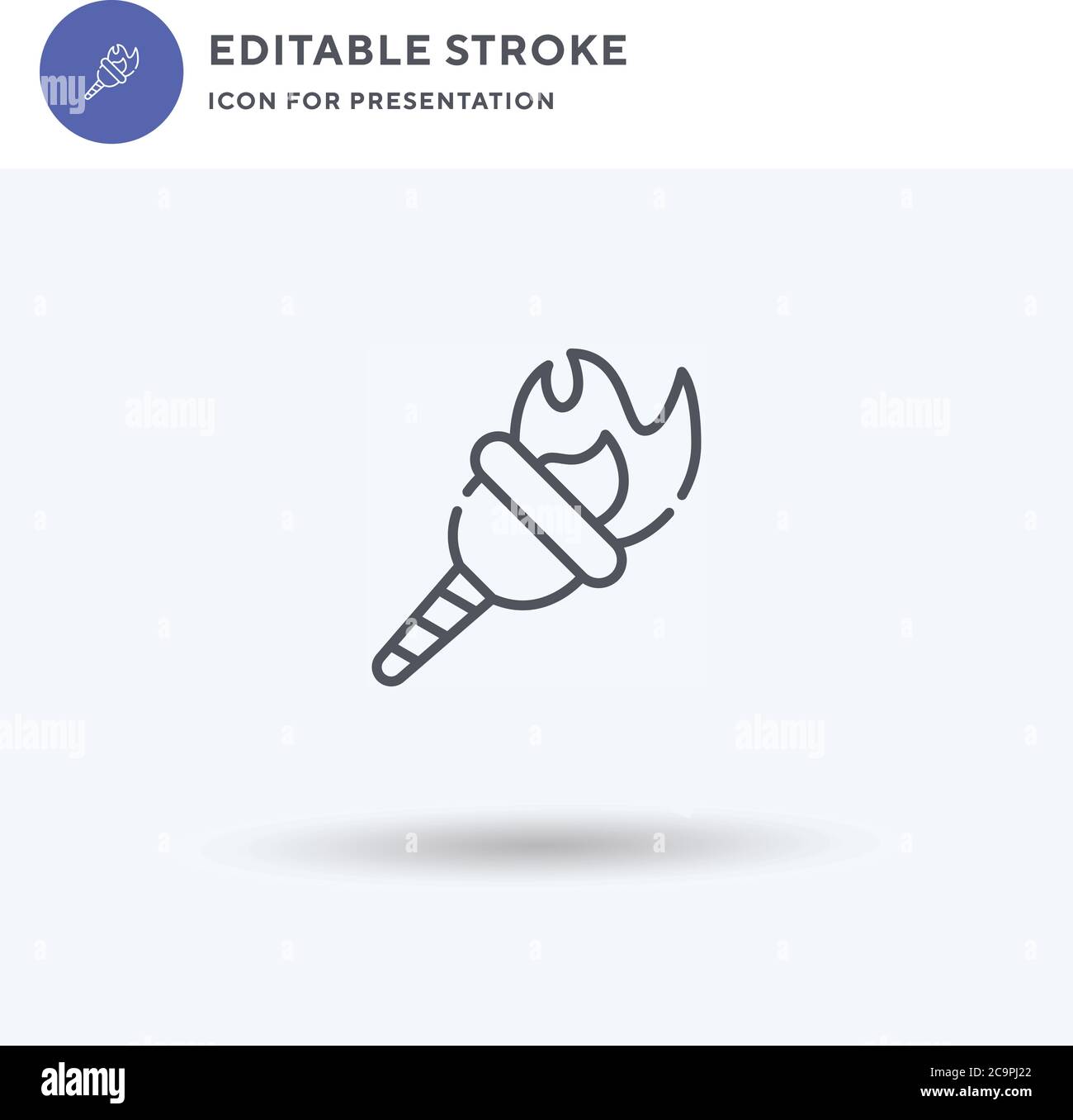 Torch icon vector, filled flat sign, solid pictogram isolated on white ...