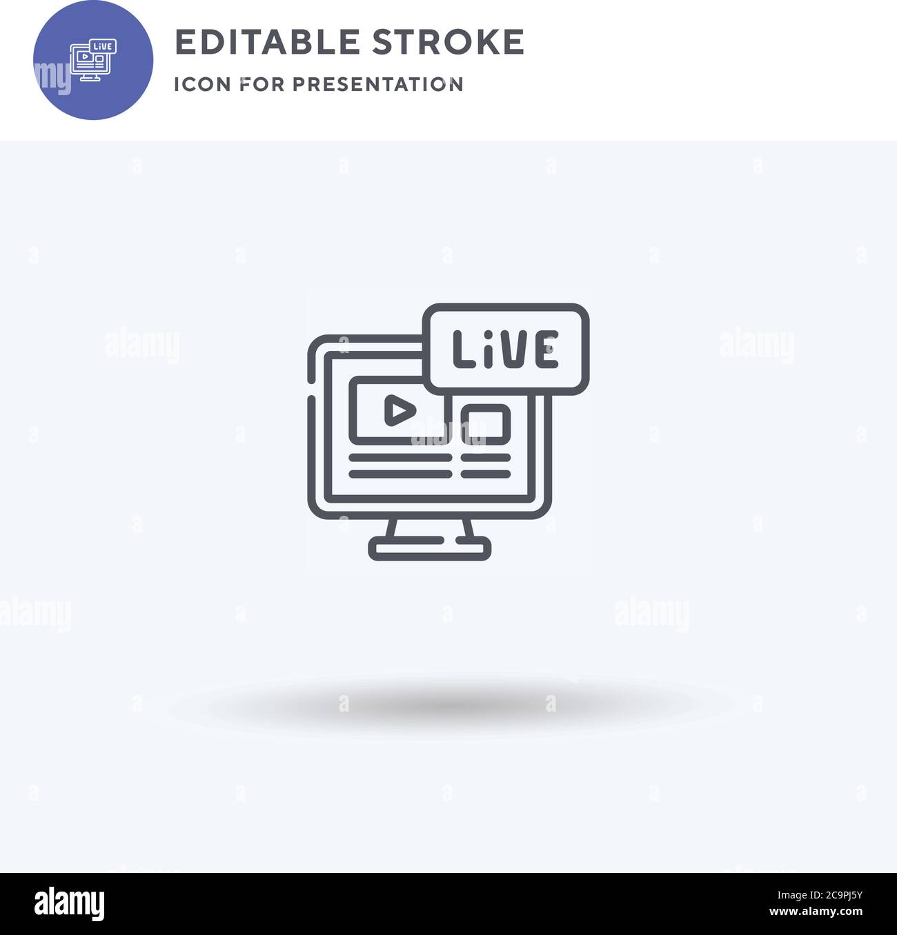 Live icon vector, filled flat sign, solid pictogram isolated on white ...