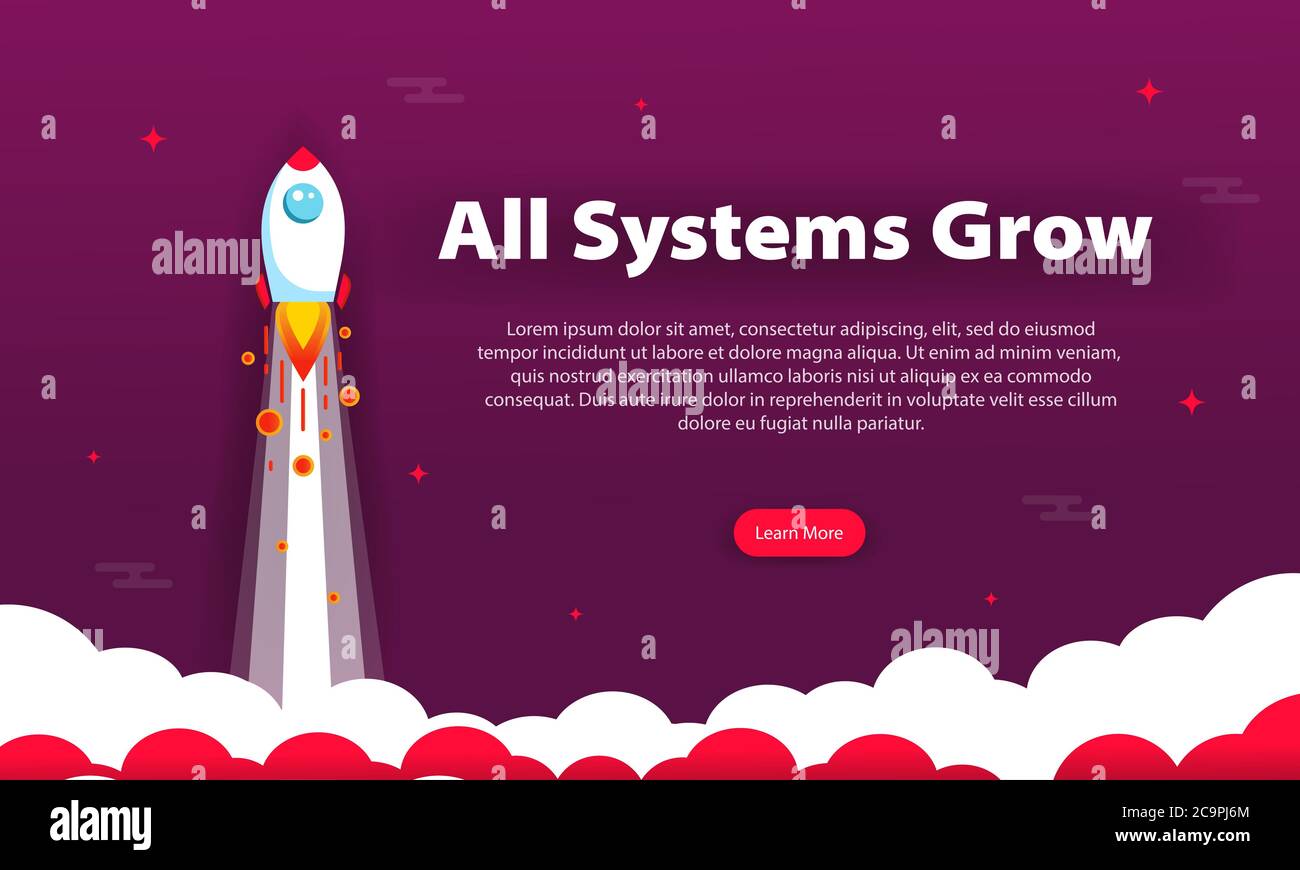 Rocket icon in flat design. Website template design. Responsive web ...