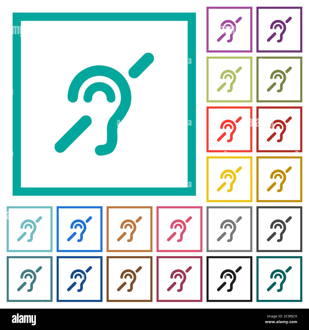 Disability icons with color background hi-res stock photography and ...