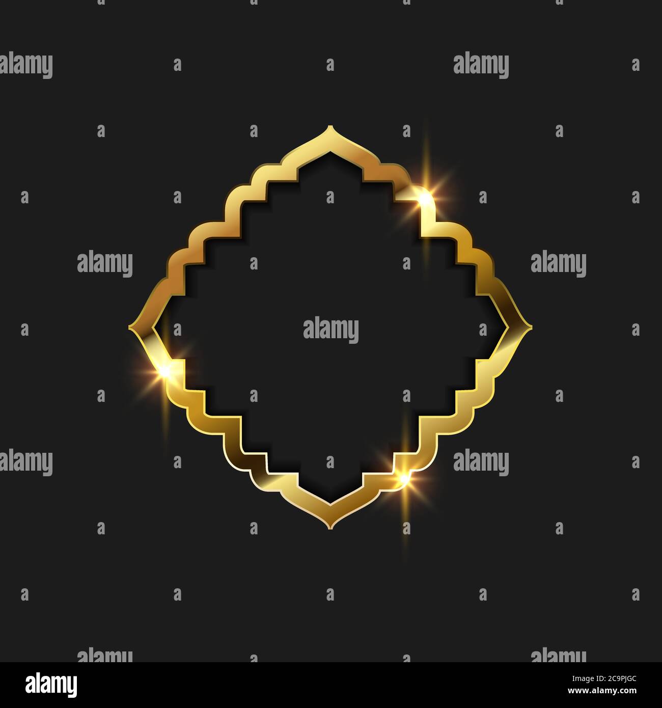 Gold frame border vector illustration design template Stock Vector ...