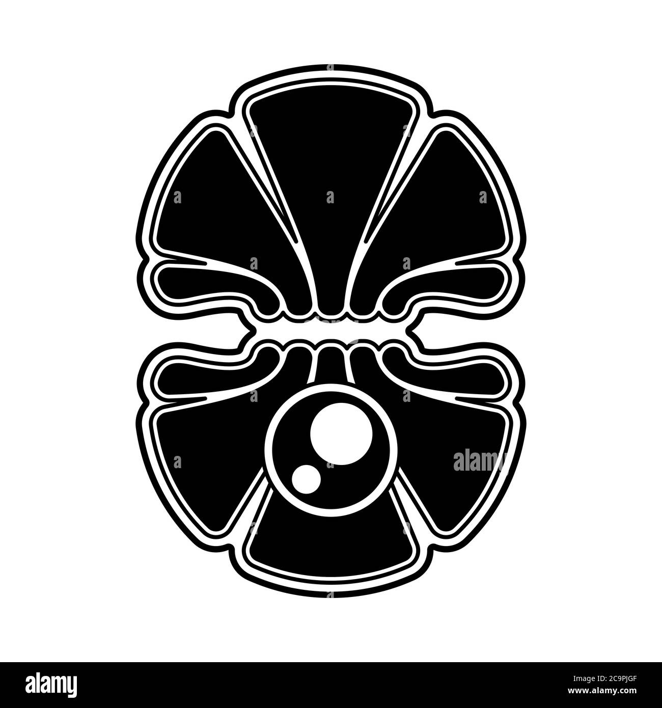 logo abstract shell with a pearl on a white isolated background. Vector ...