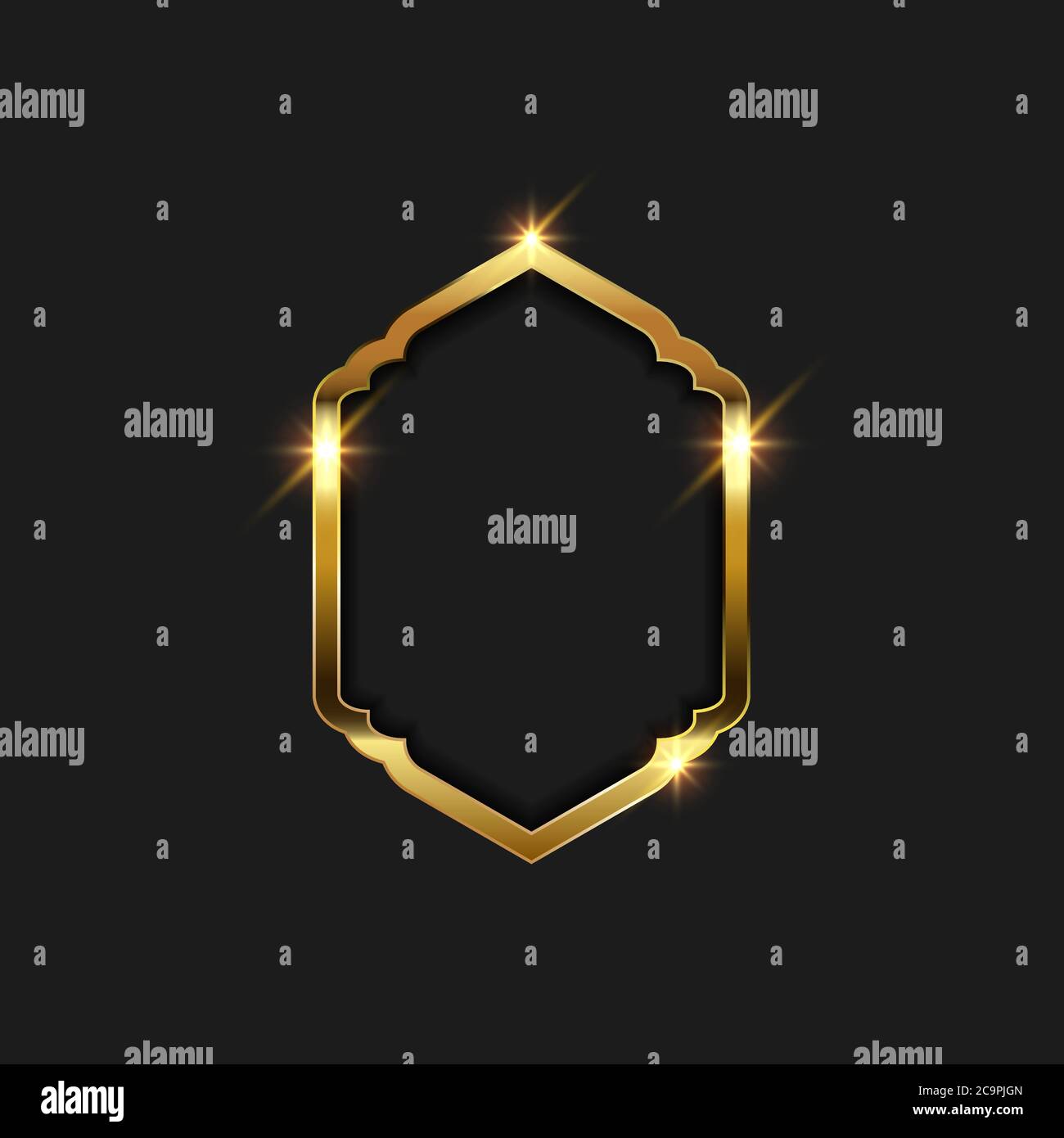 Gold frame border vector illustration design template Stock Vector ...