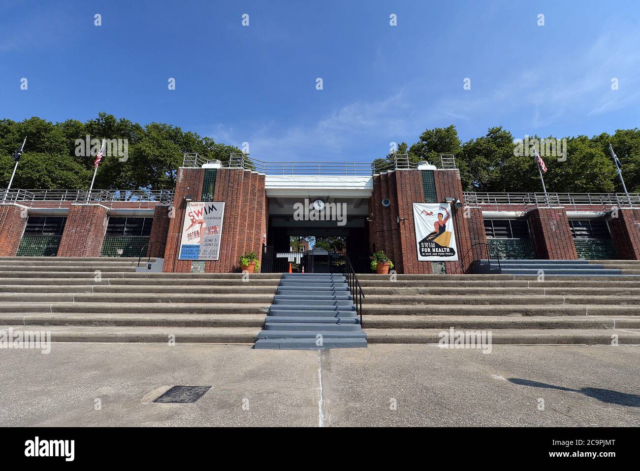 New York City, USA. 01st Aug, 2020. View of Astoria Park Outdoor pool ...