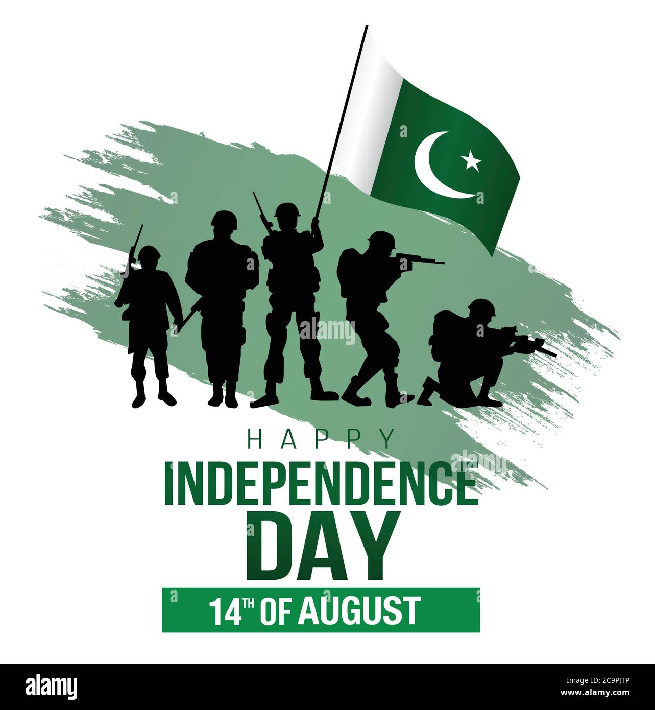 happy independence day pakistan. vector illustration of pakistan army ...