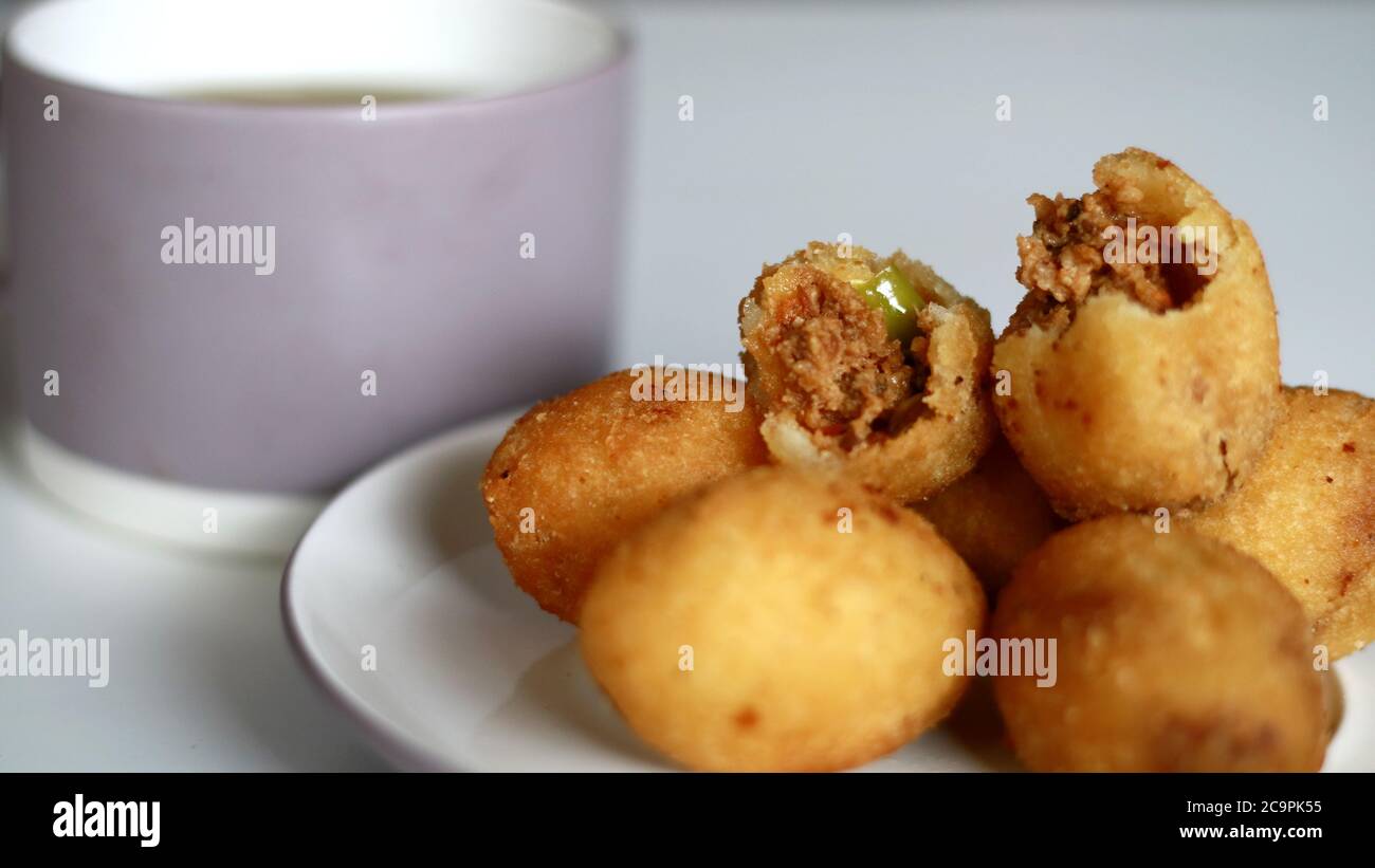 Combro, Indonesian traditional food. Made from cassava is grated and ...
