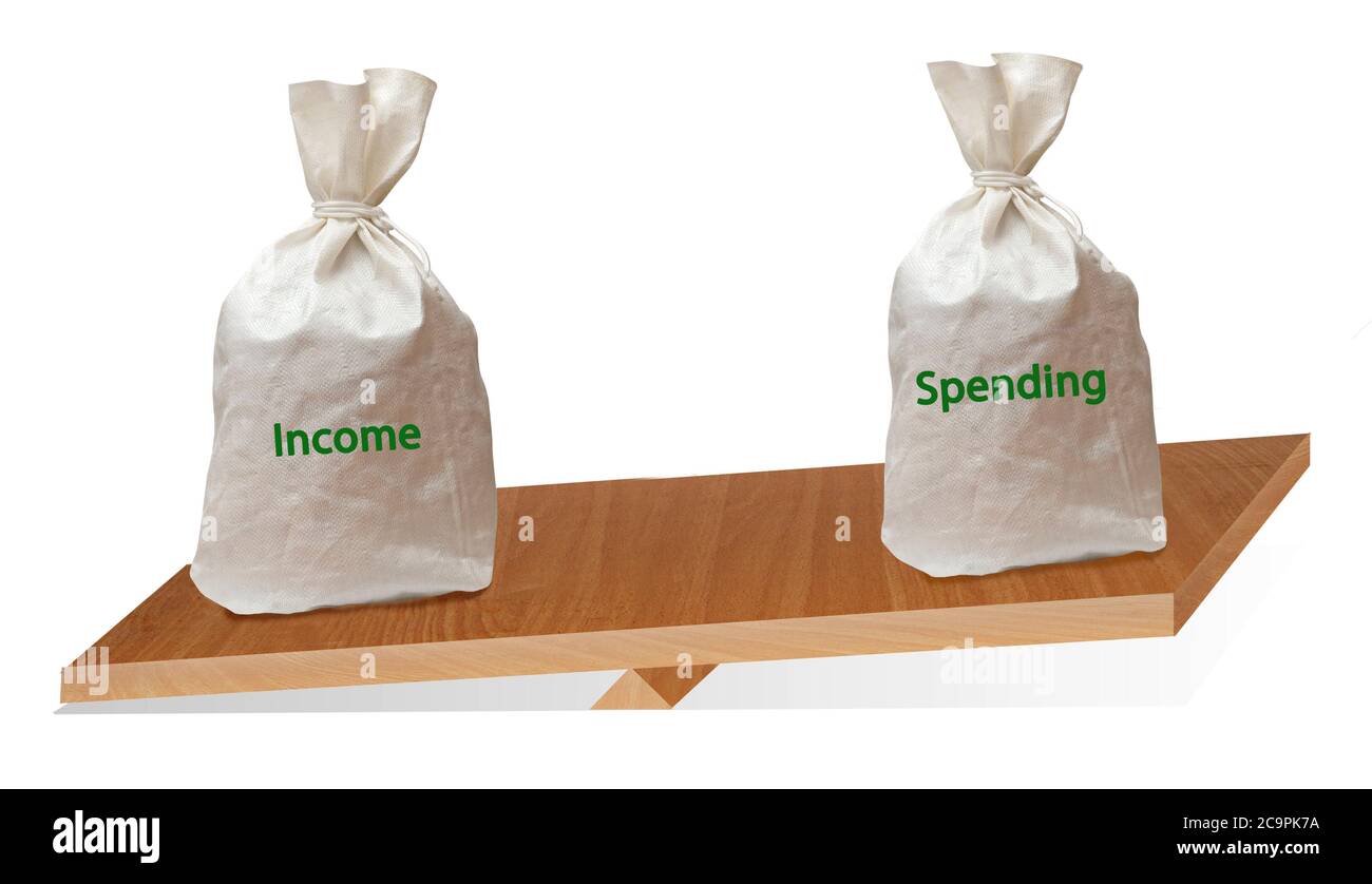Balance between income and spending Stock Photo - Alamy