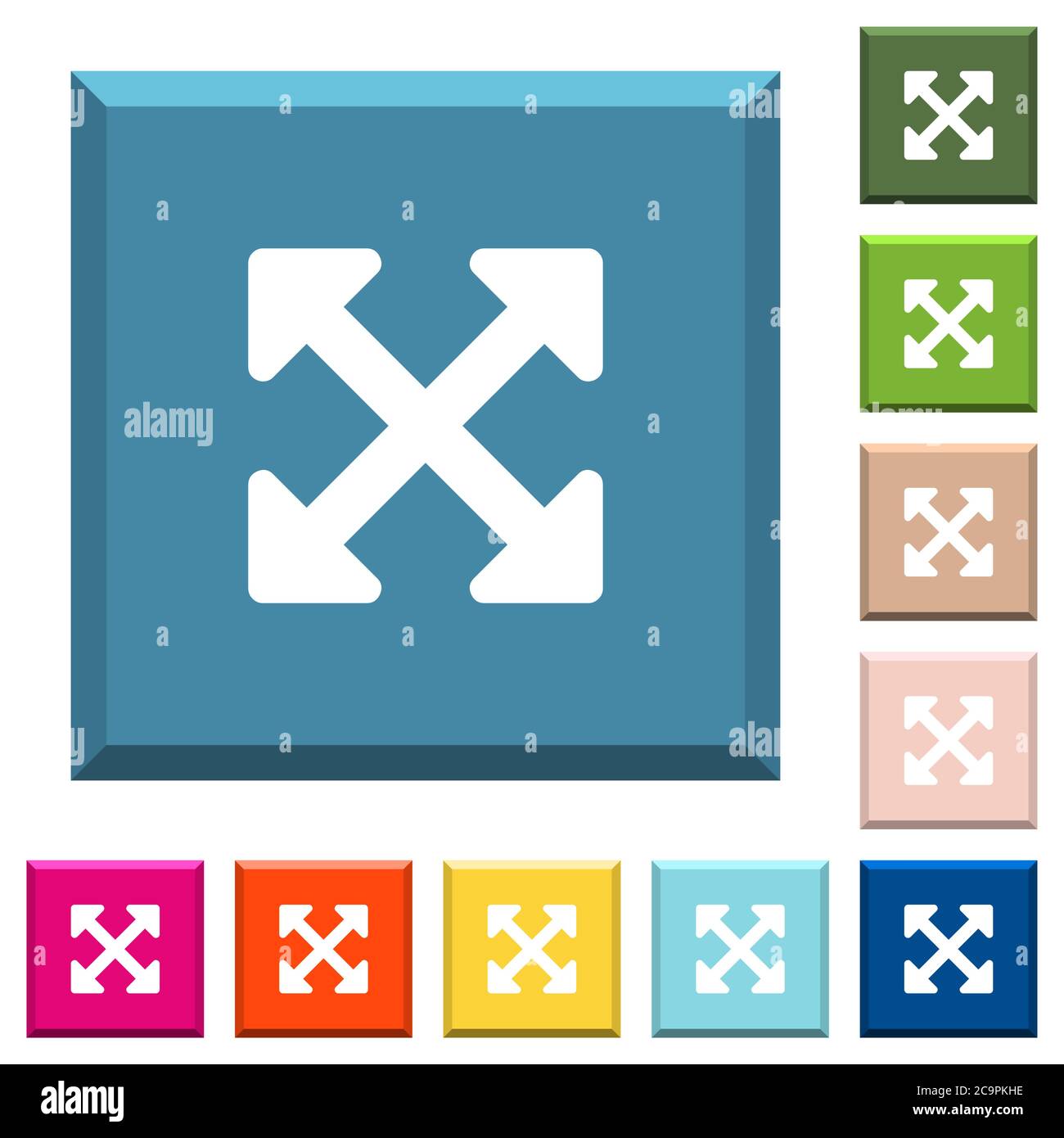 Resize full alt white icons on edged square buttons in various trendy ...