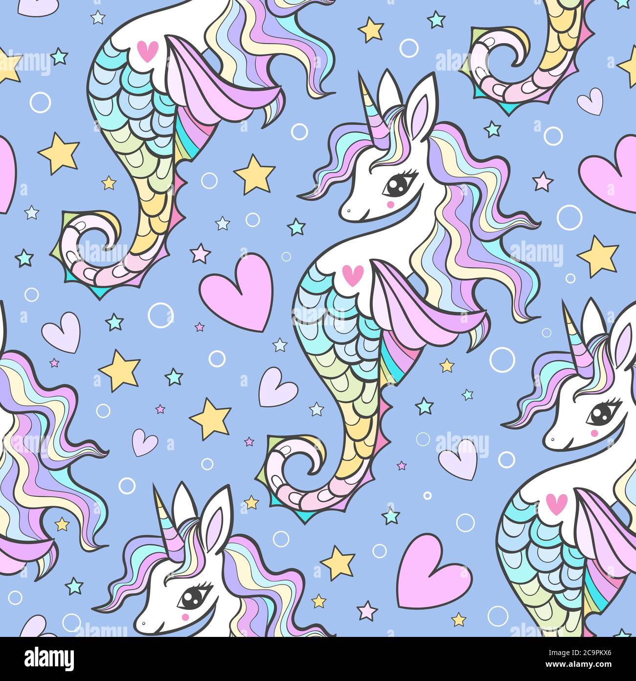 Seahorse pattern seamless sea Stock Vector Images - Alamy