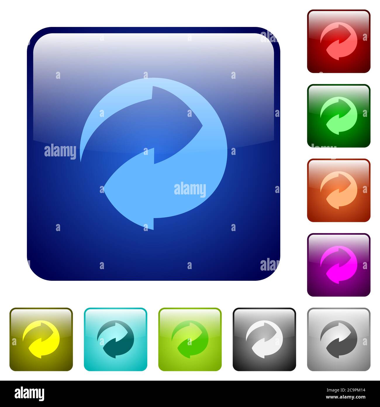 Eco packing symbol icons in rounded square color glossy button set Stock Vector Image & Art - Alamy