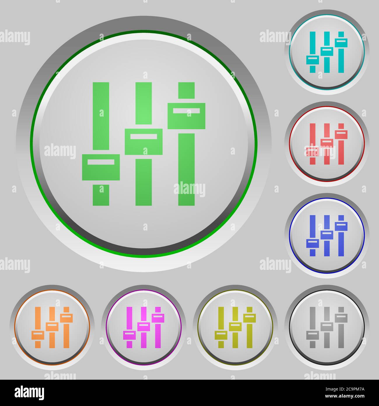 Adjust color icons on sunk push buttons Stock Vector Image & Art - Alamy