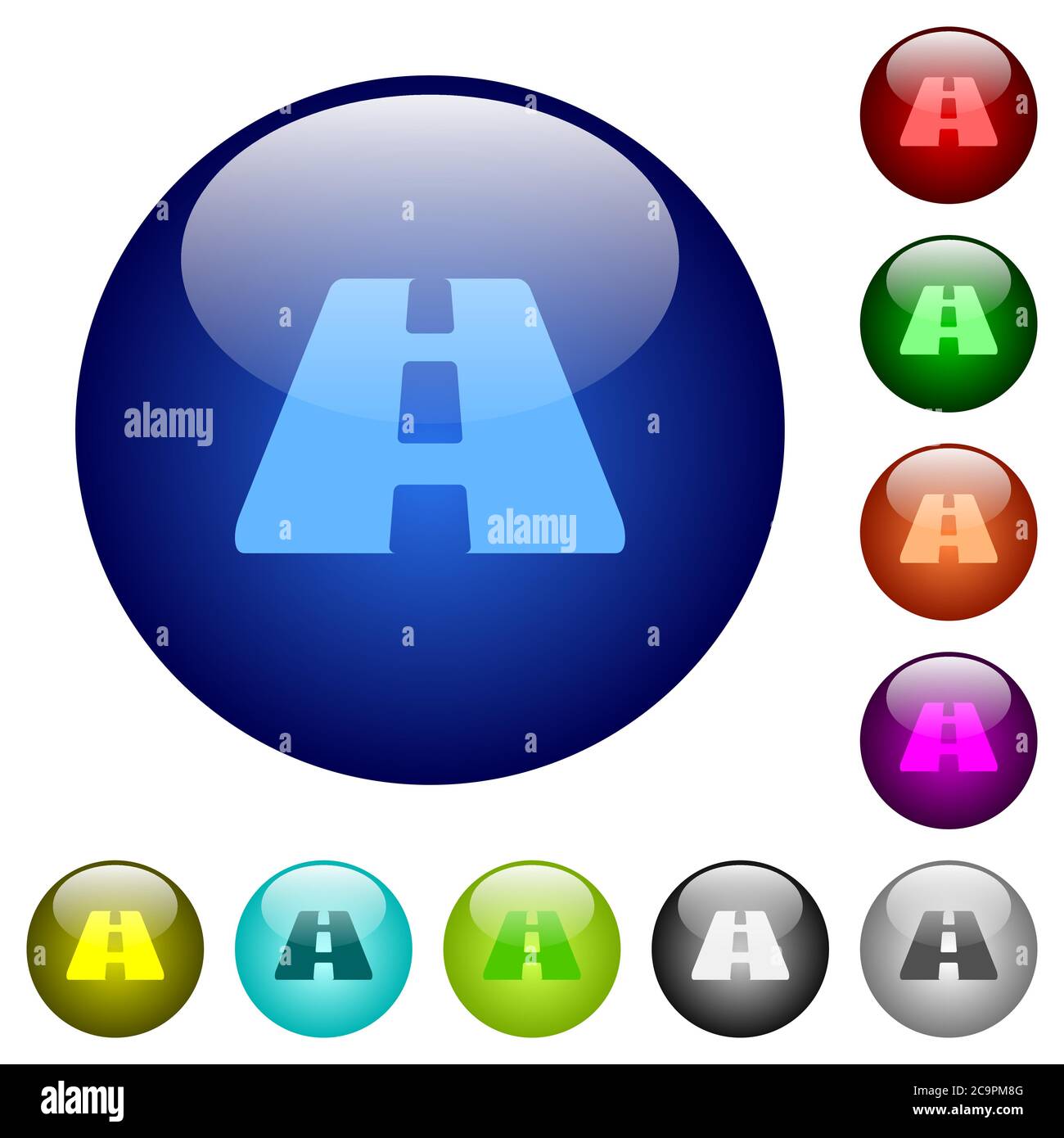 Road icons on round color glass buttons Stock Vector Image & Art - Alamy