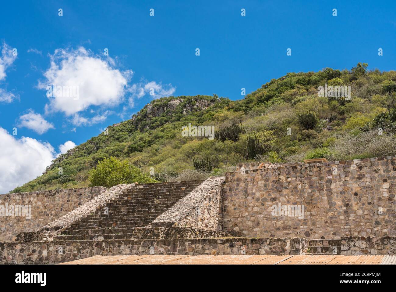 Building A in the ruins of the pre-Hispanic Zapotec city of Dainzu in ...
